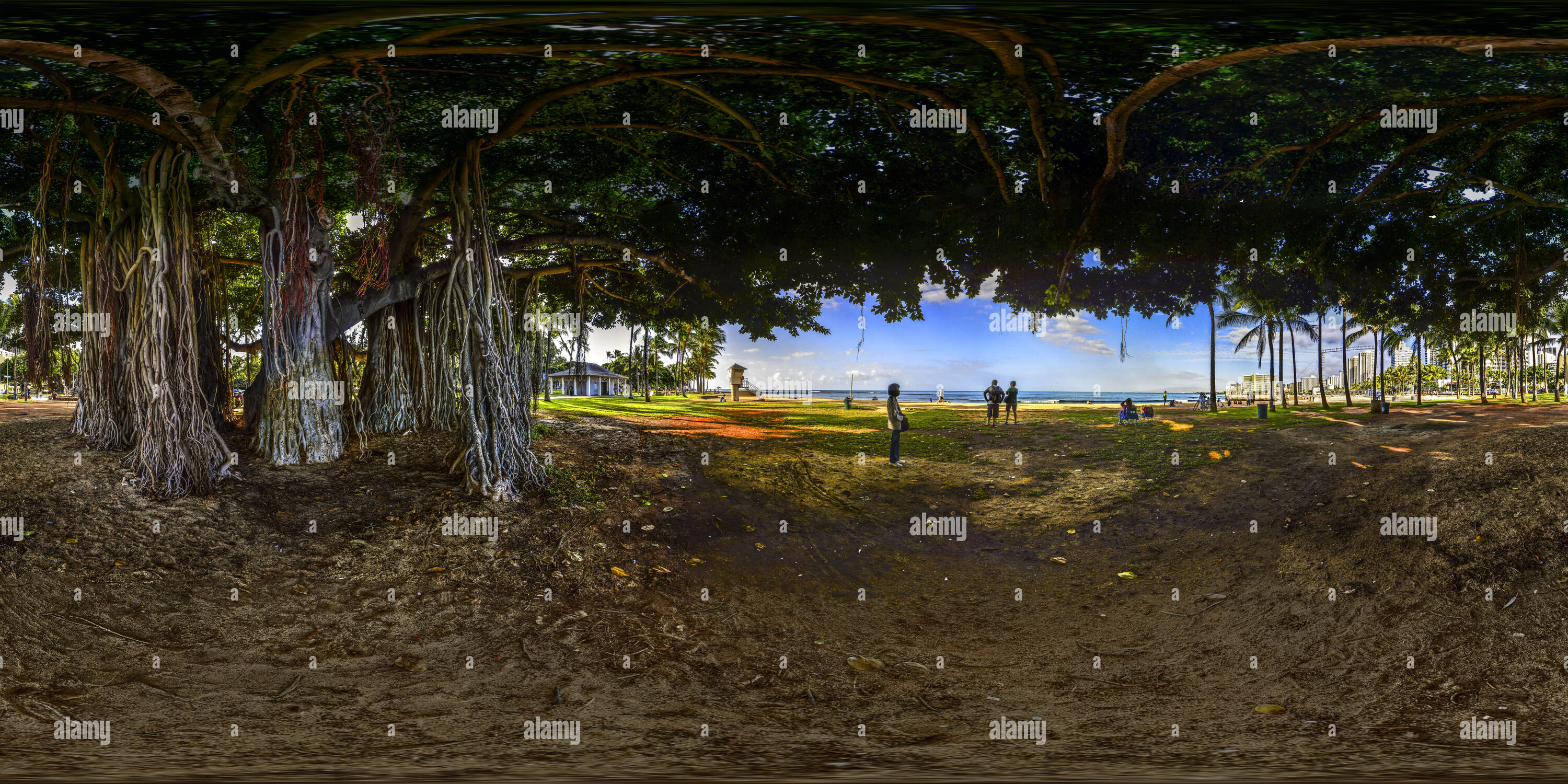 360° view of Waikiki beach Hawaii Honolulu United States——the beach ...