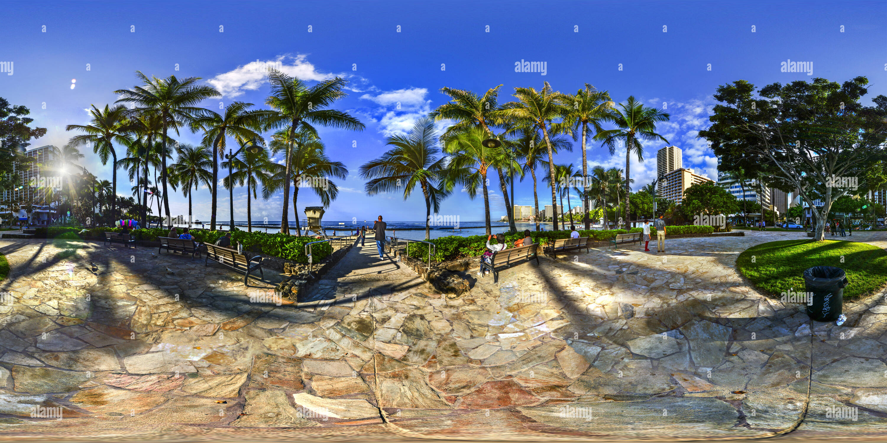 360° view of Waikiki beach Hawaii Honolulu United States——The most ...