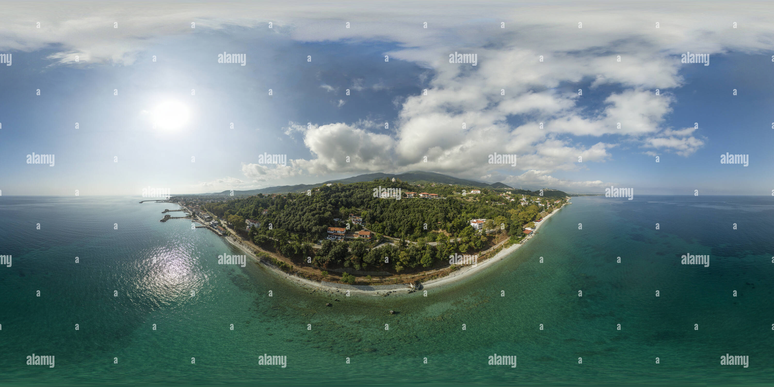 360° view of Platamonas Aerial Panorama Greece - Alamy