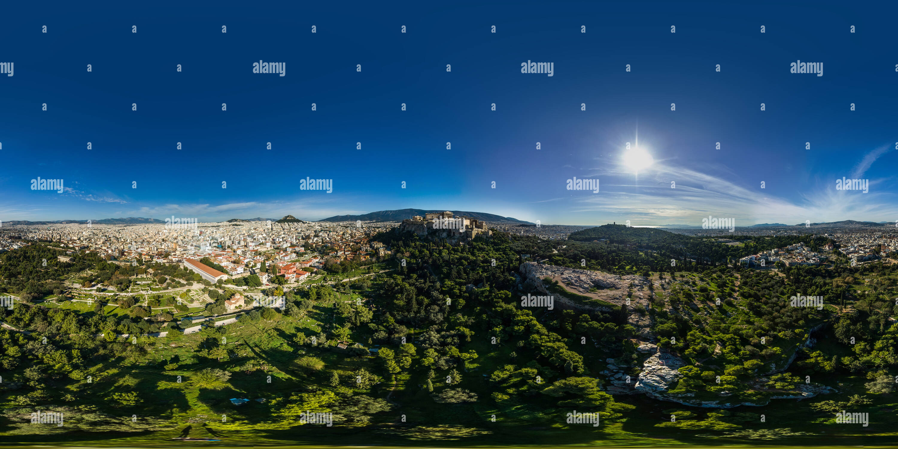 360° view of Aerial View Of The Akropolis and Agora Athens Greece - Alamy