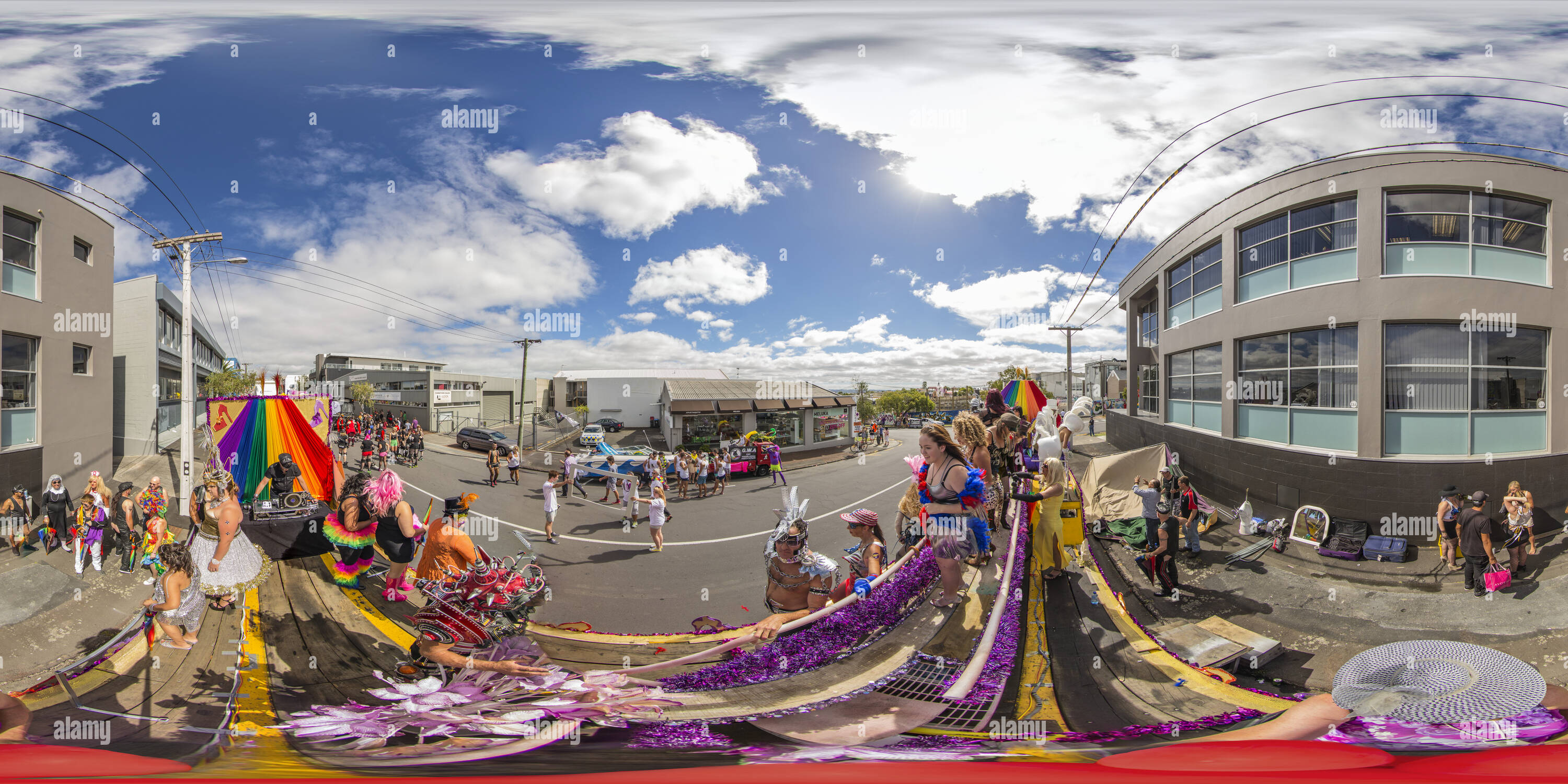 360° view of Pride Parade Dots Float - Alamy