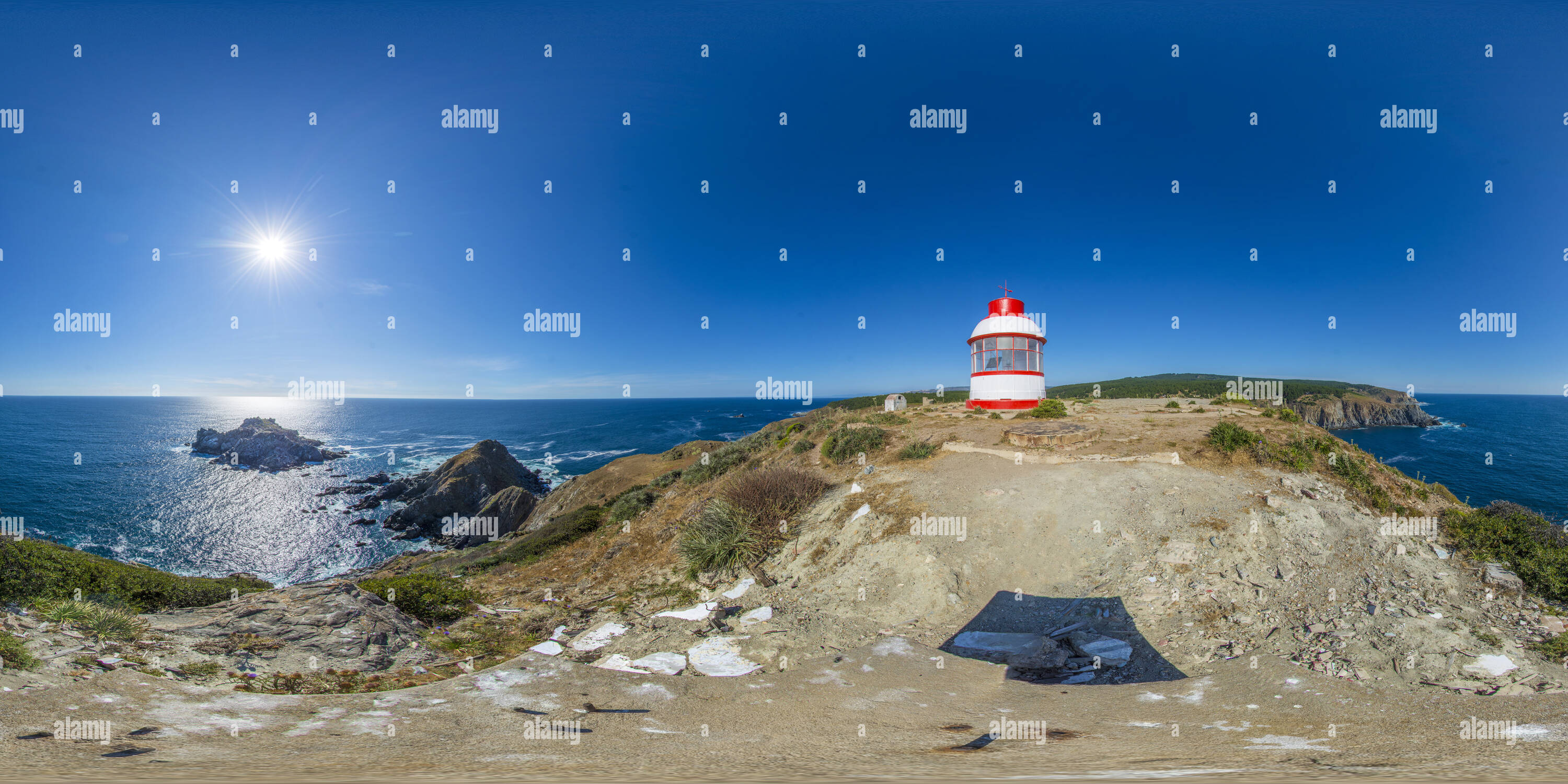 360° view of Faro Islote Las Gaviotas Valparaiso - Alamy