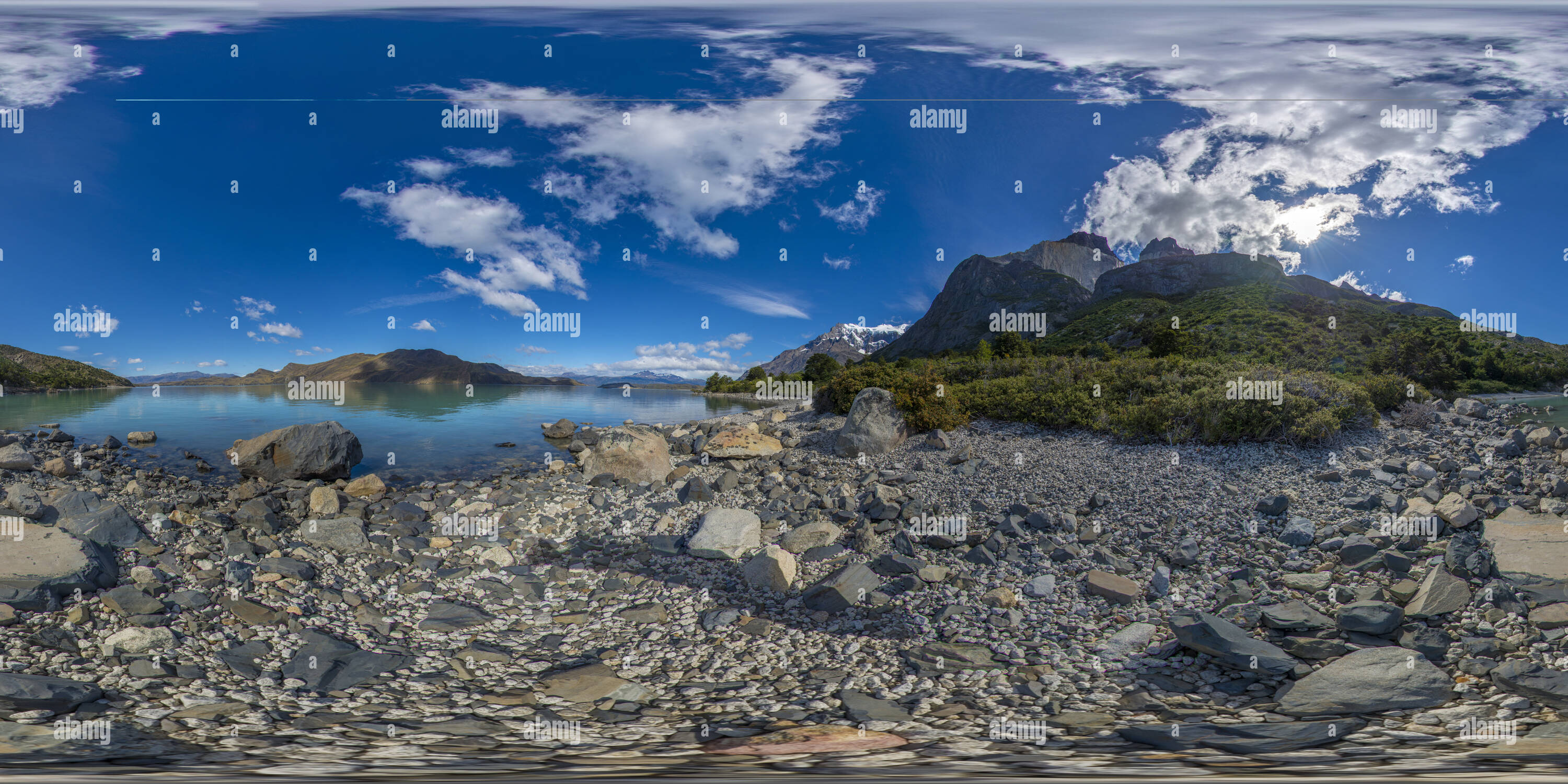 360° view of Cuernos Del Paine - Alamy
