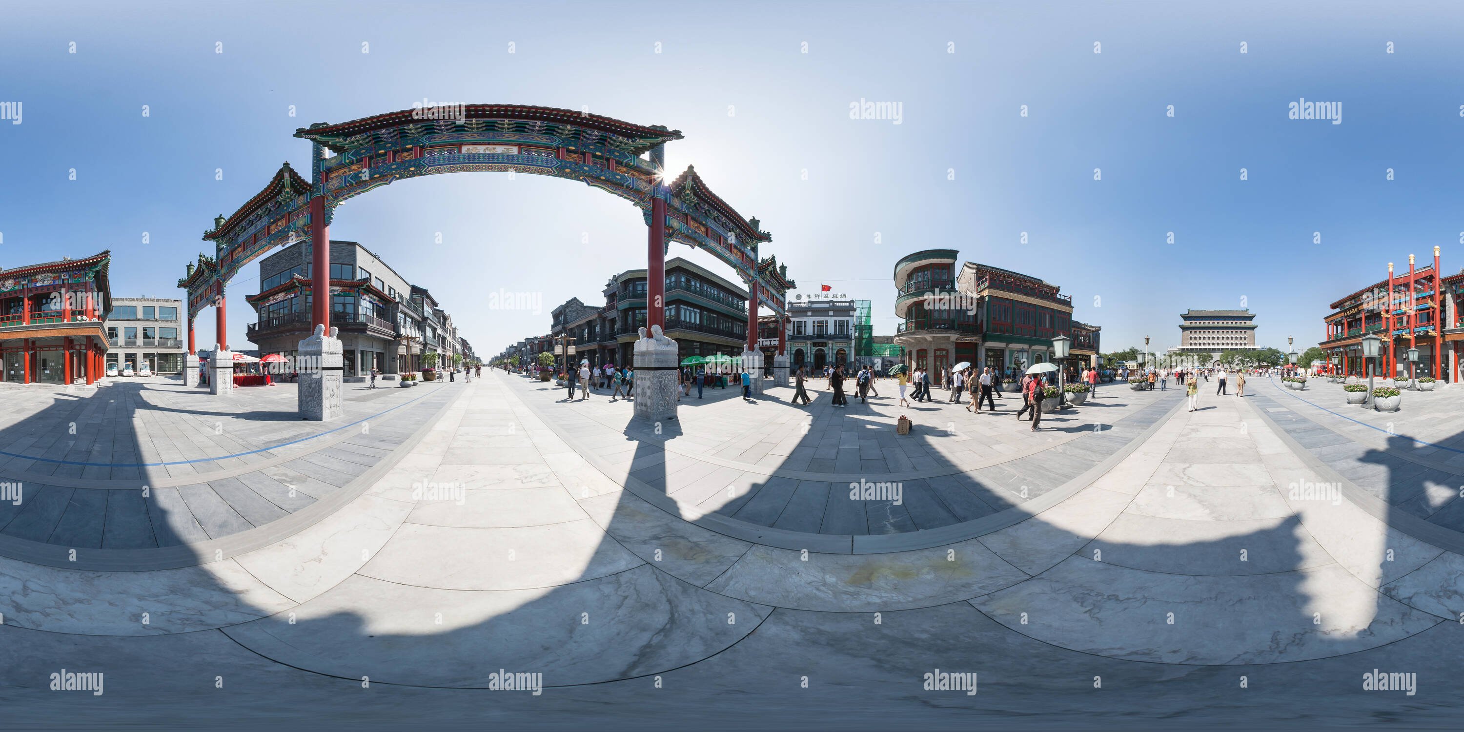 360° view of Beijing Qianmen Street - zhengyang bridge arch (North ...