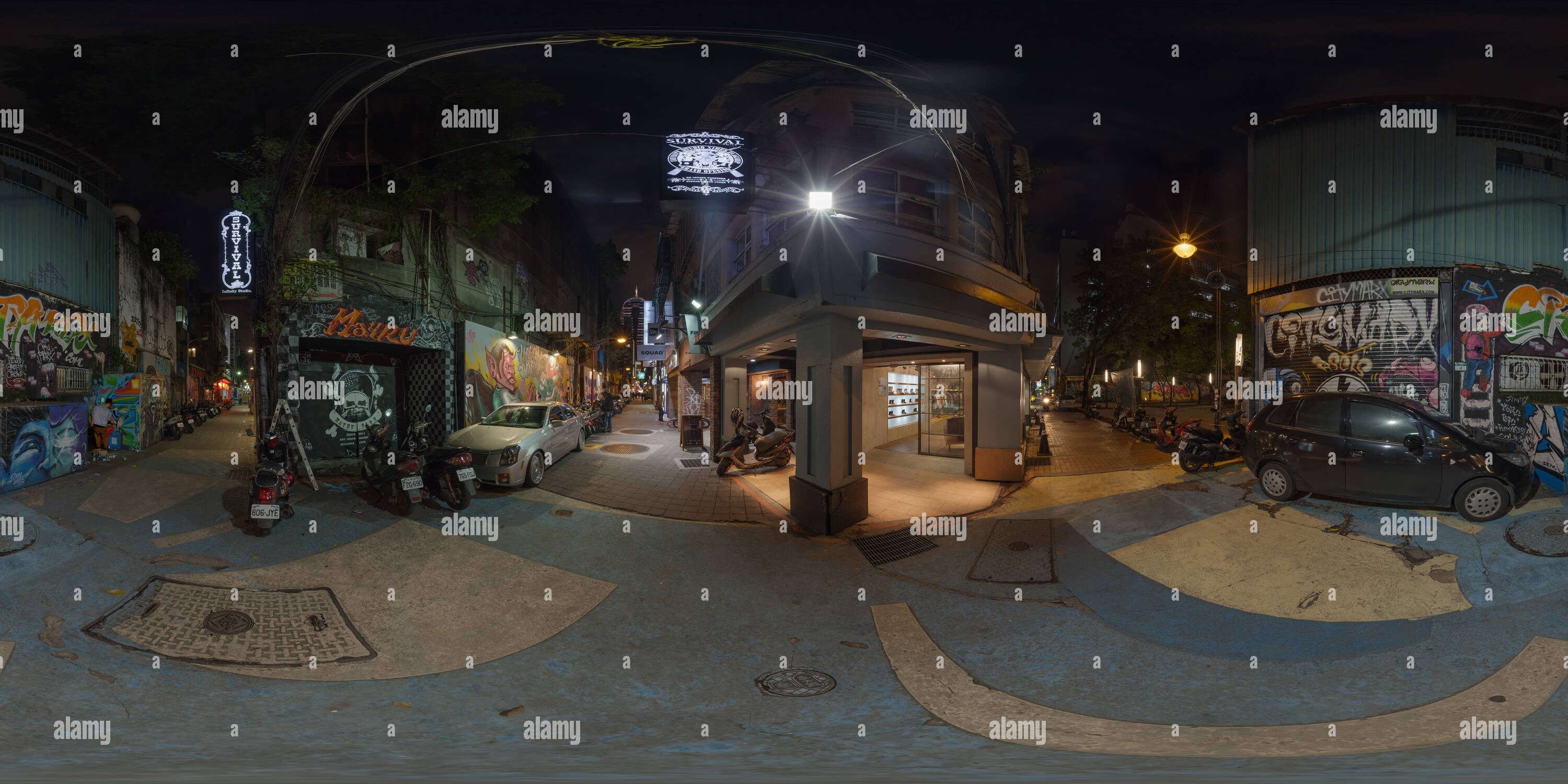 360° view of Taiwan - Taipei - Ximending - American Street - Alamy