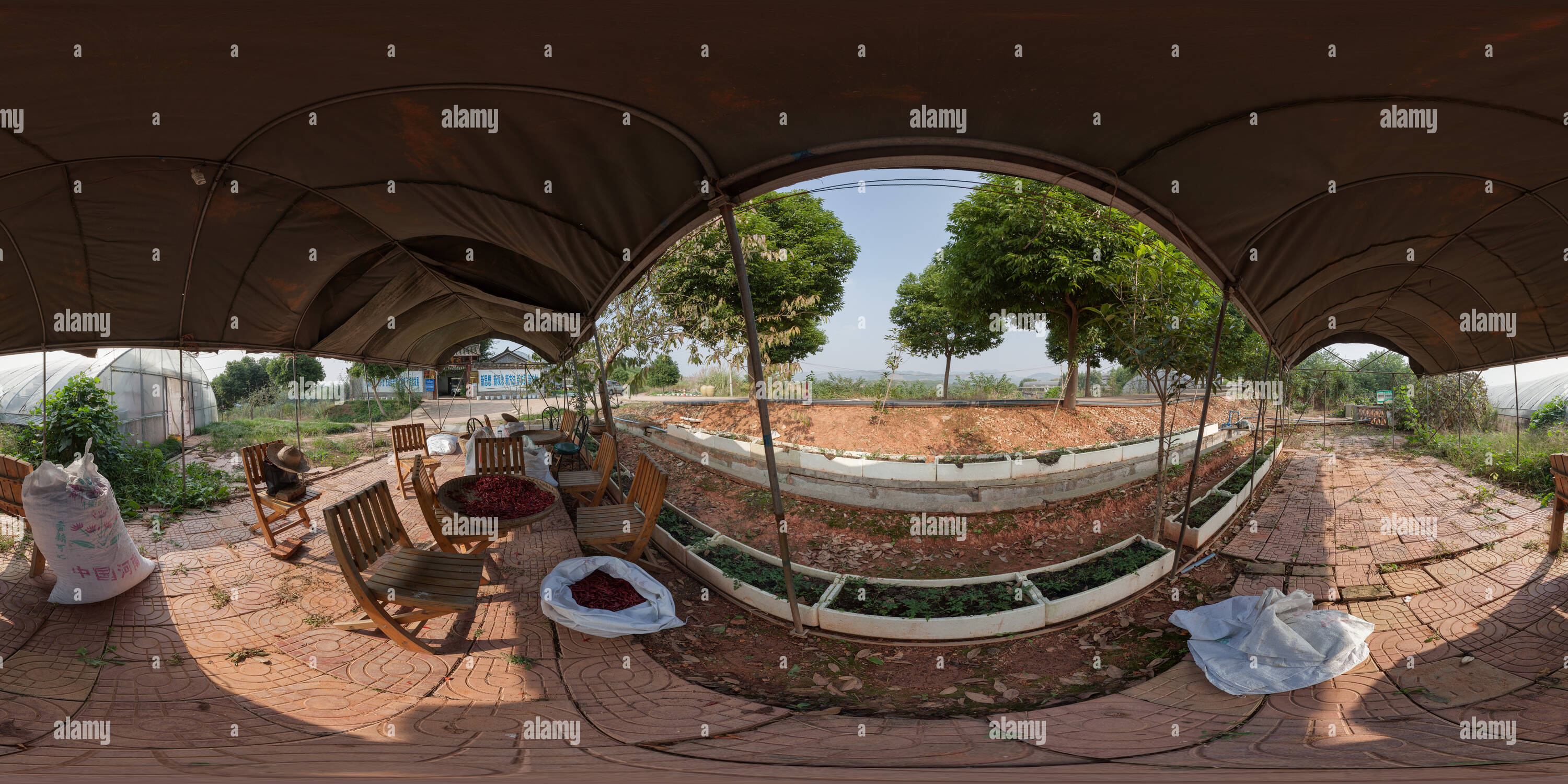 360° view of Chengdu - Jintang County - vegetable base -9-2013 - Alamy