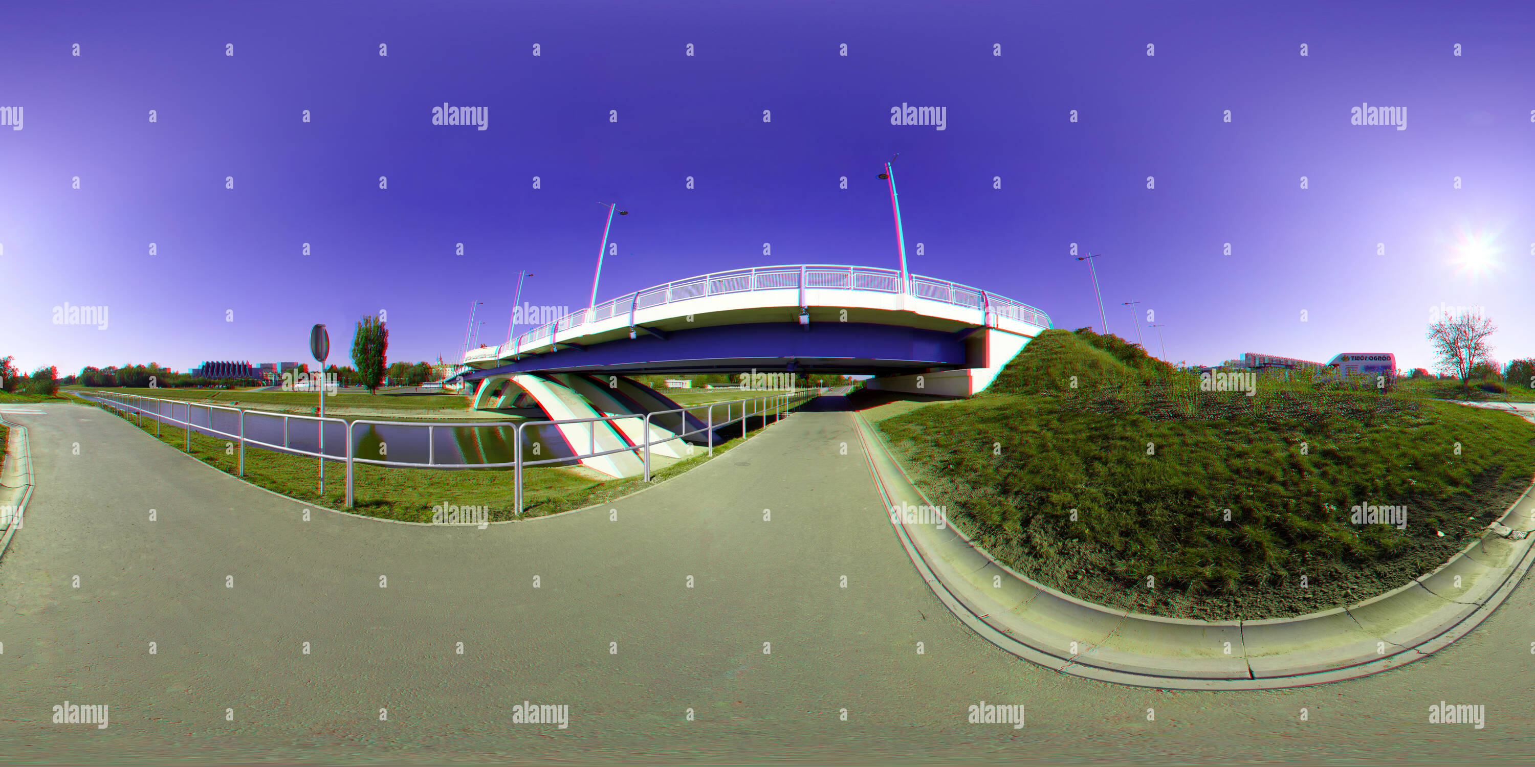 360° view of Anaglif 3D in Rzeszow - zamkowy bridge - Alamy