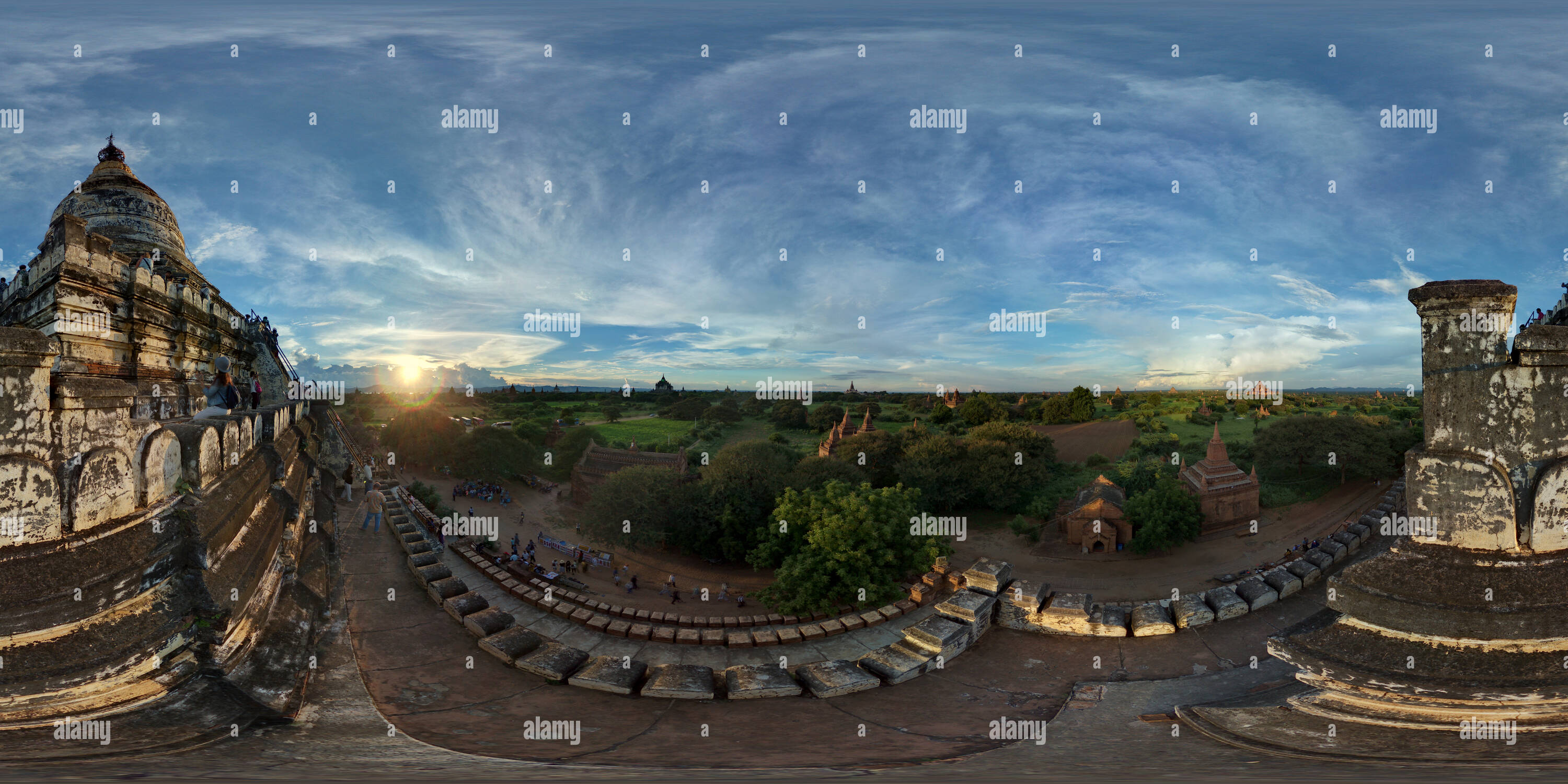 360° view of Bagan at Sunset - Alamy