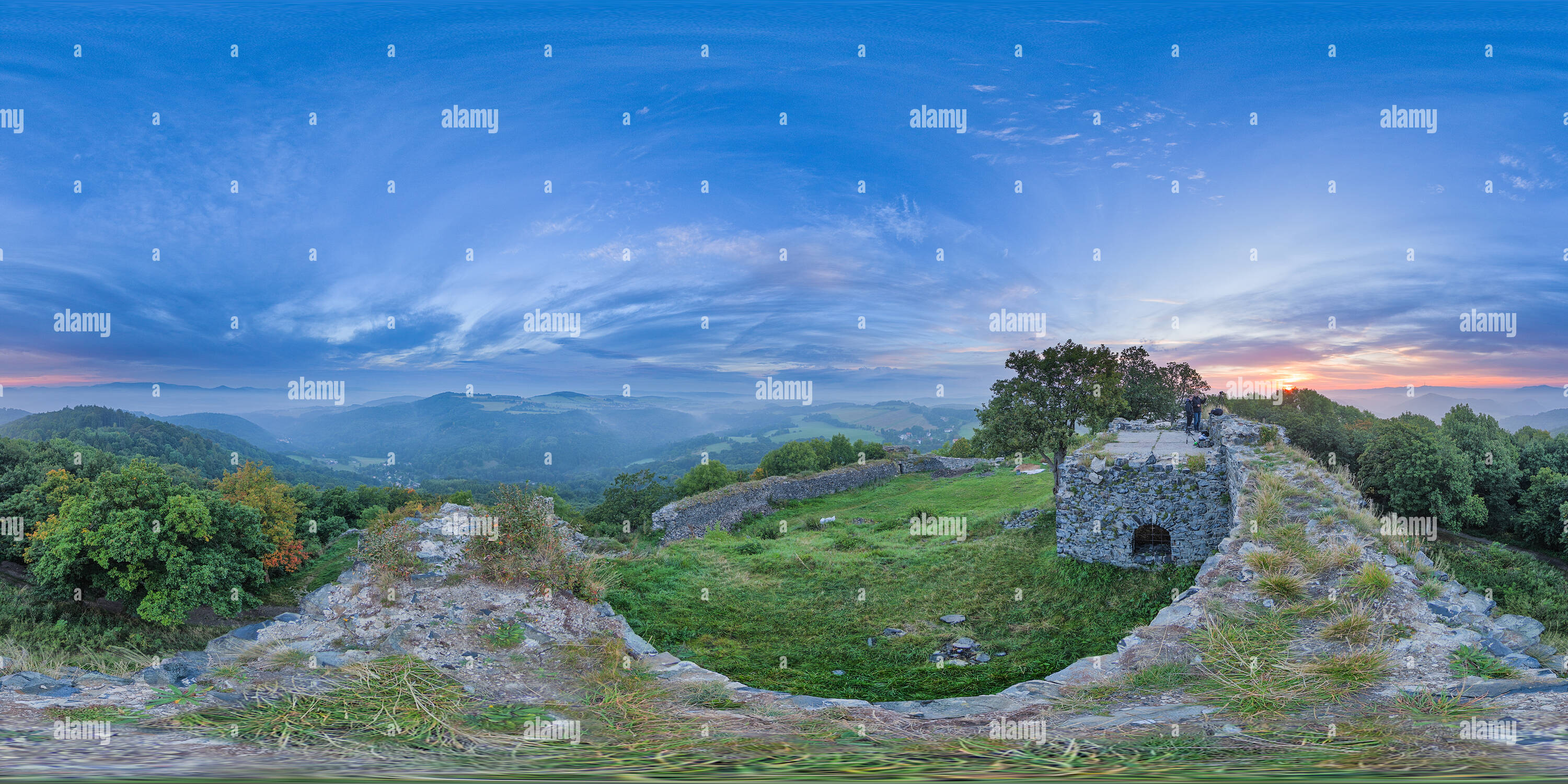 360° view of Hrad Blansko/ Burg Blankenstein at sunrise - Alamy