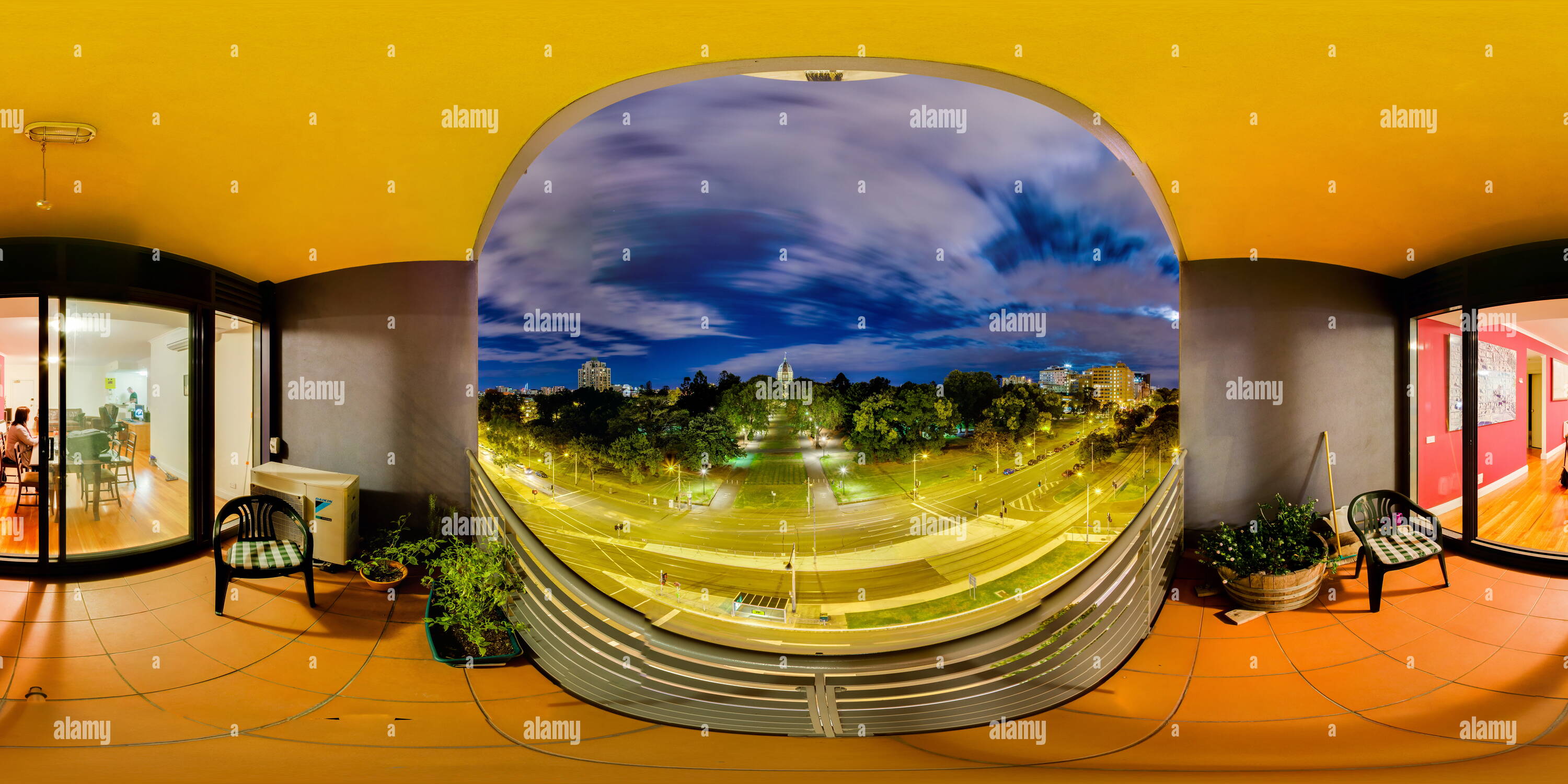 360° view of Royal Exhibition Building from Apartment Balcony - Alamy