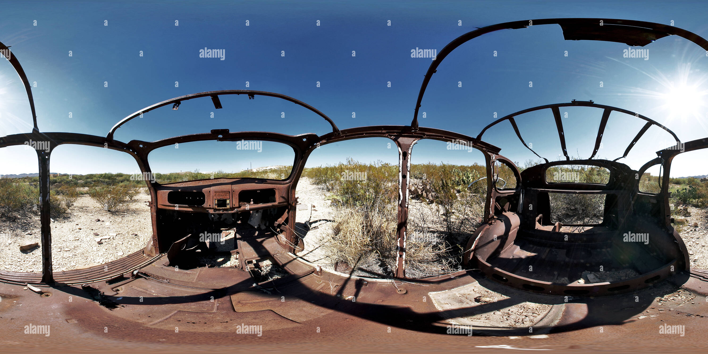 360° view of Terlingua Ghost Town Car Texas - Alamy