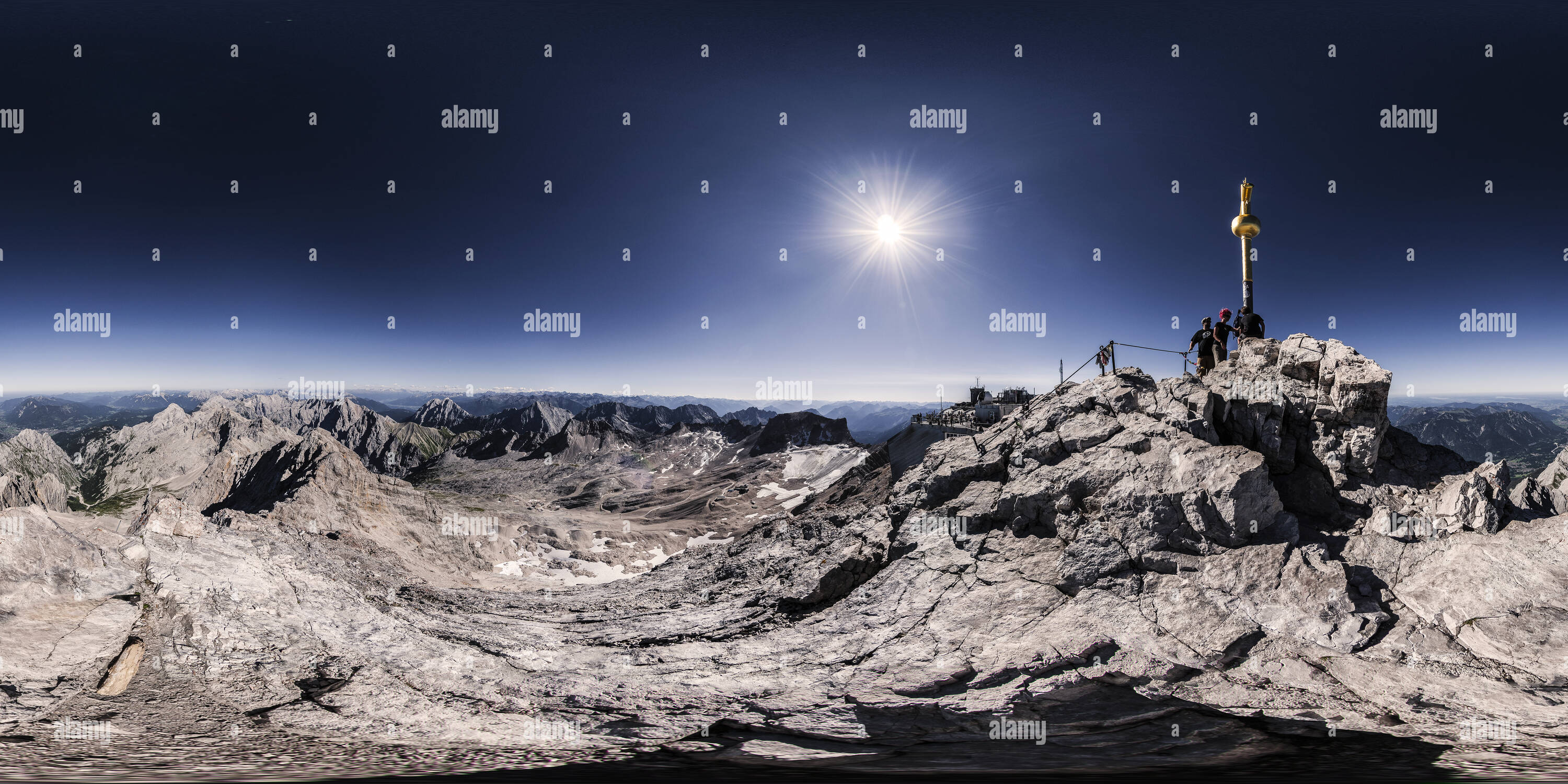 360° view of Zugspitze - beim Gipfelkreuz - Alamy