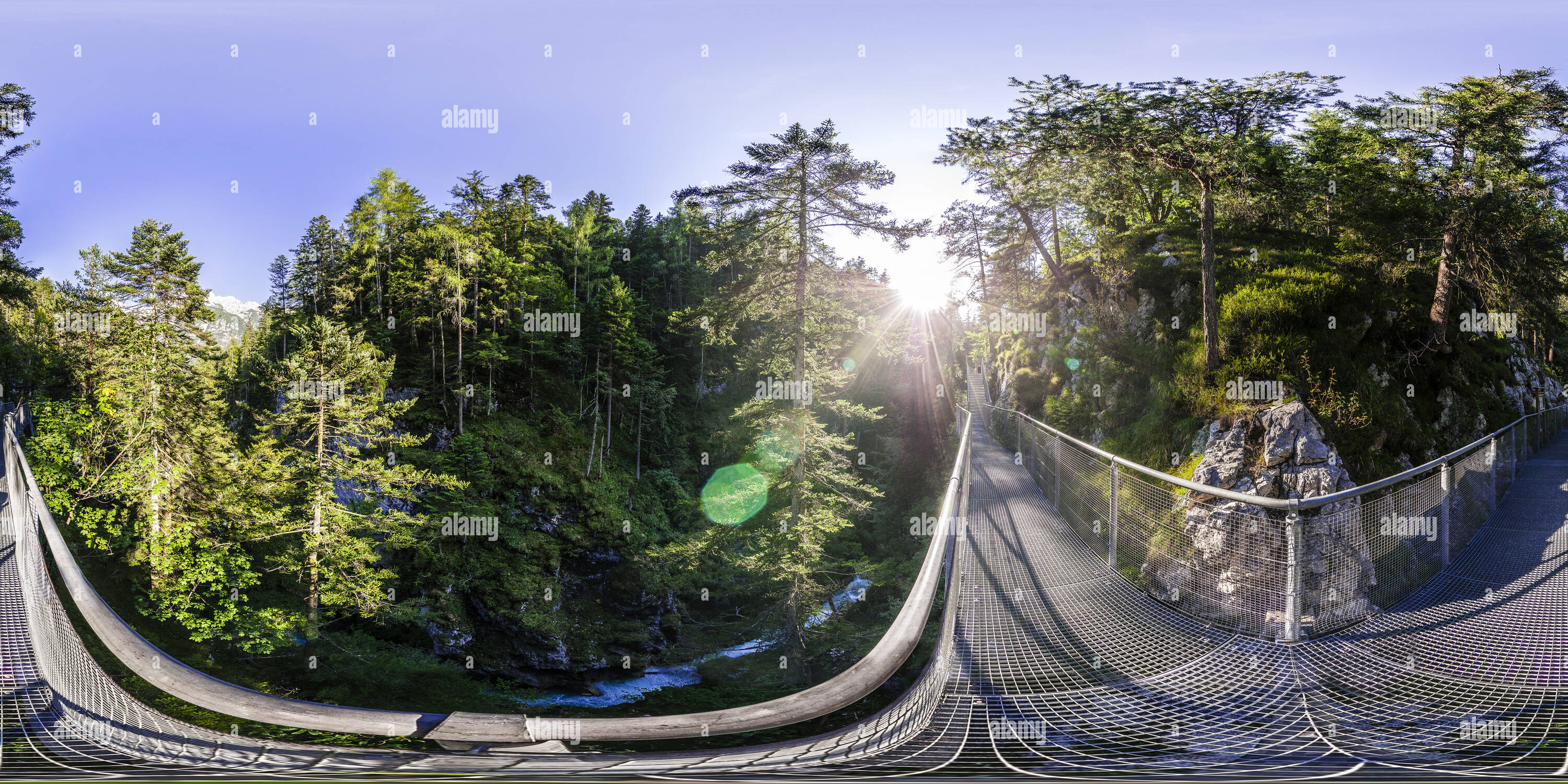 360° view of Leutaschklamm (Geisterklamm) - Rundwanderweg - Alamy