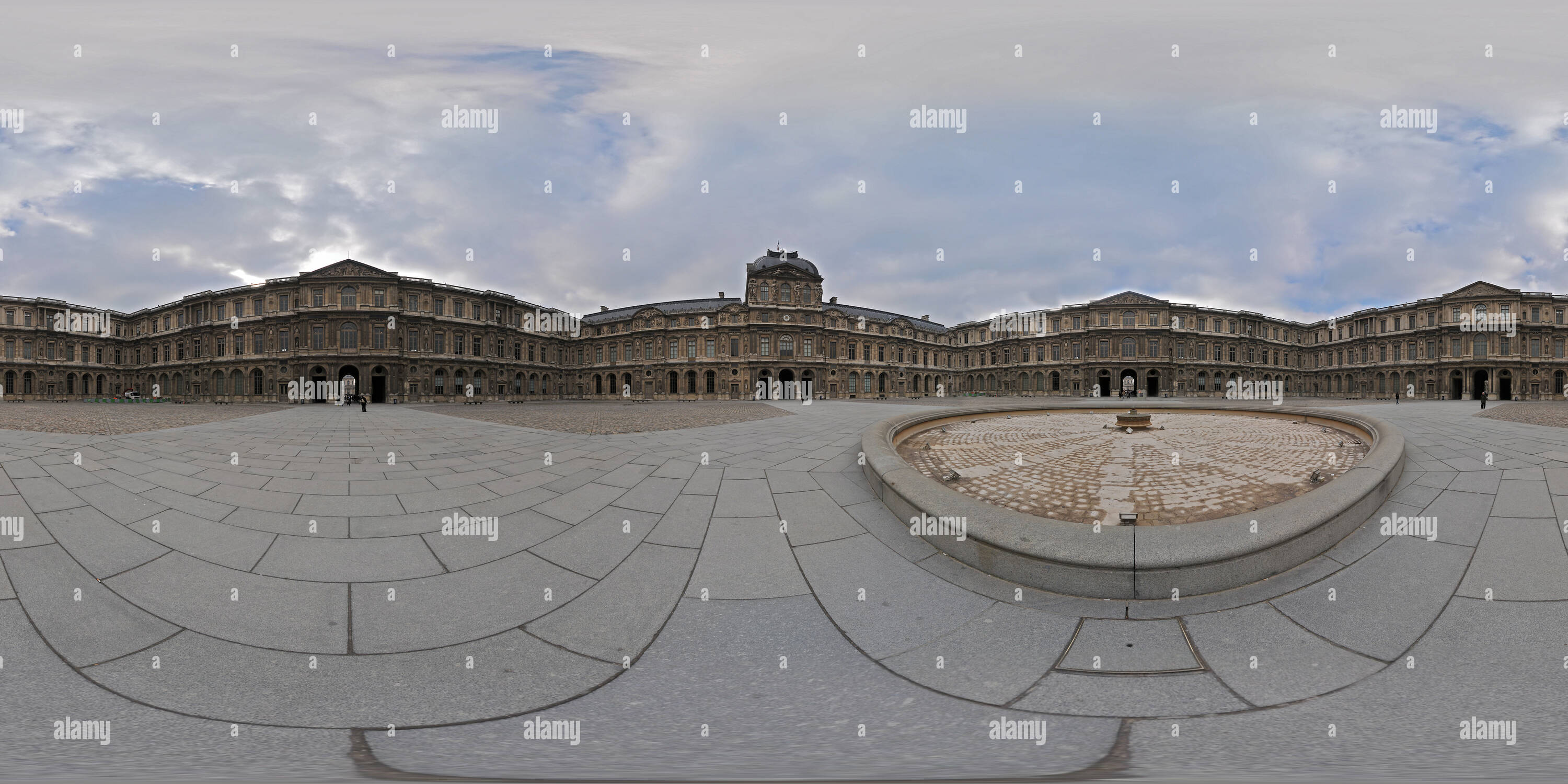 360° view of Paris - Courtyard of the Louvre - Alamy