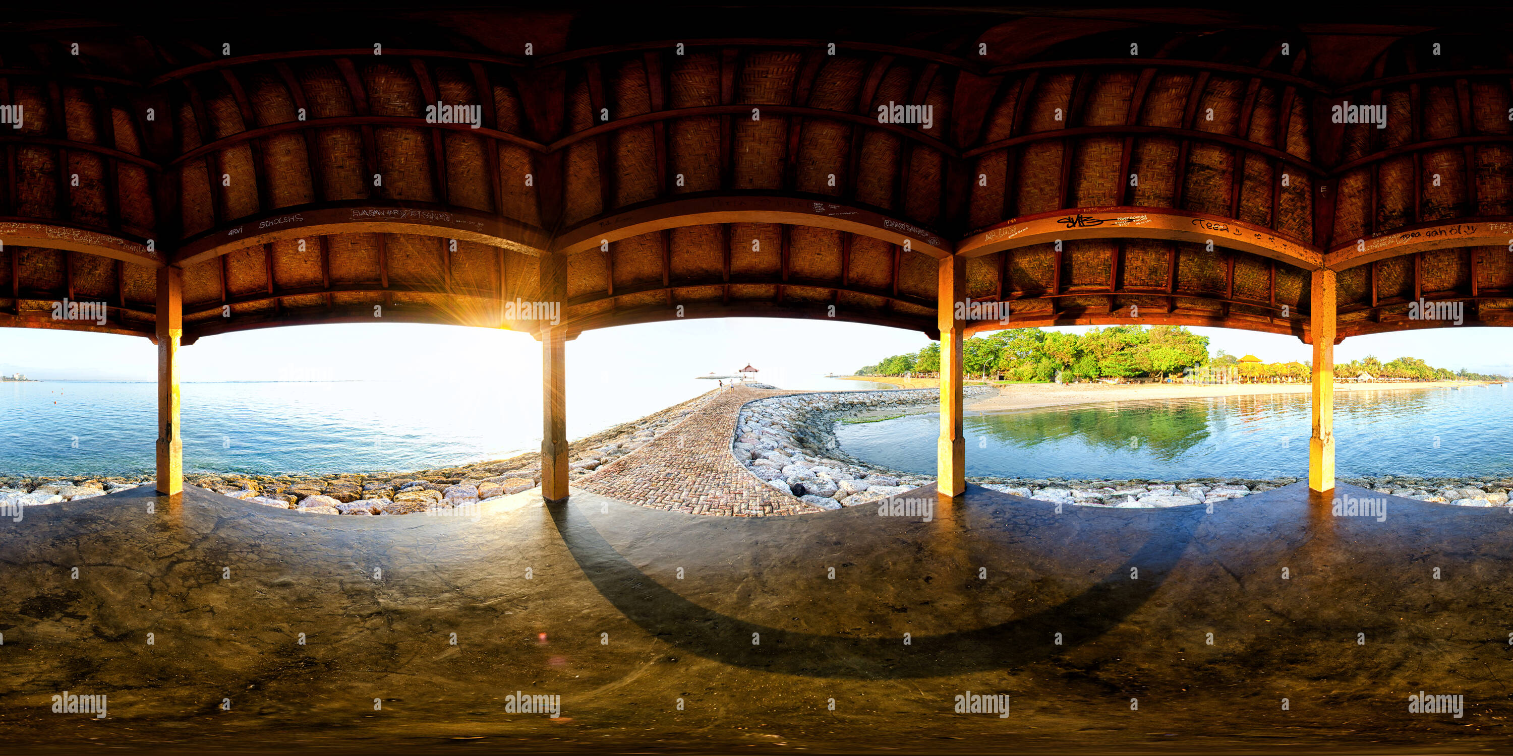 360° view of Bale Sekepat at Karang Beach - Alamy
