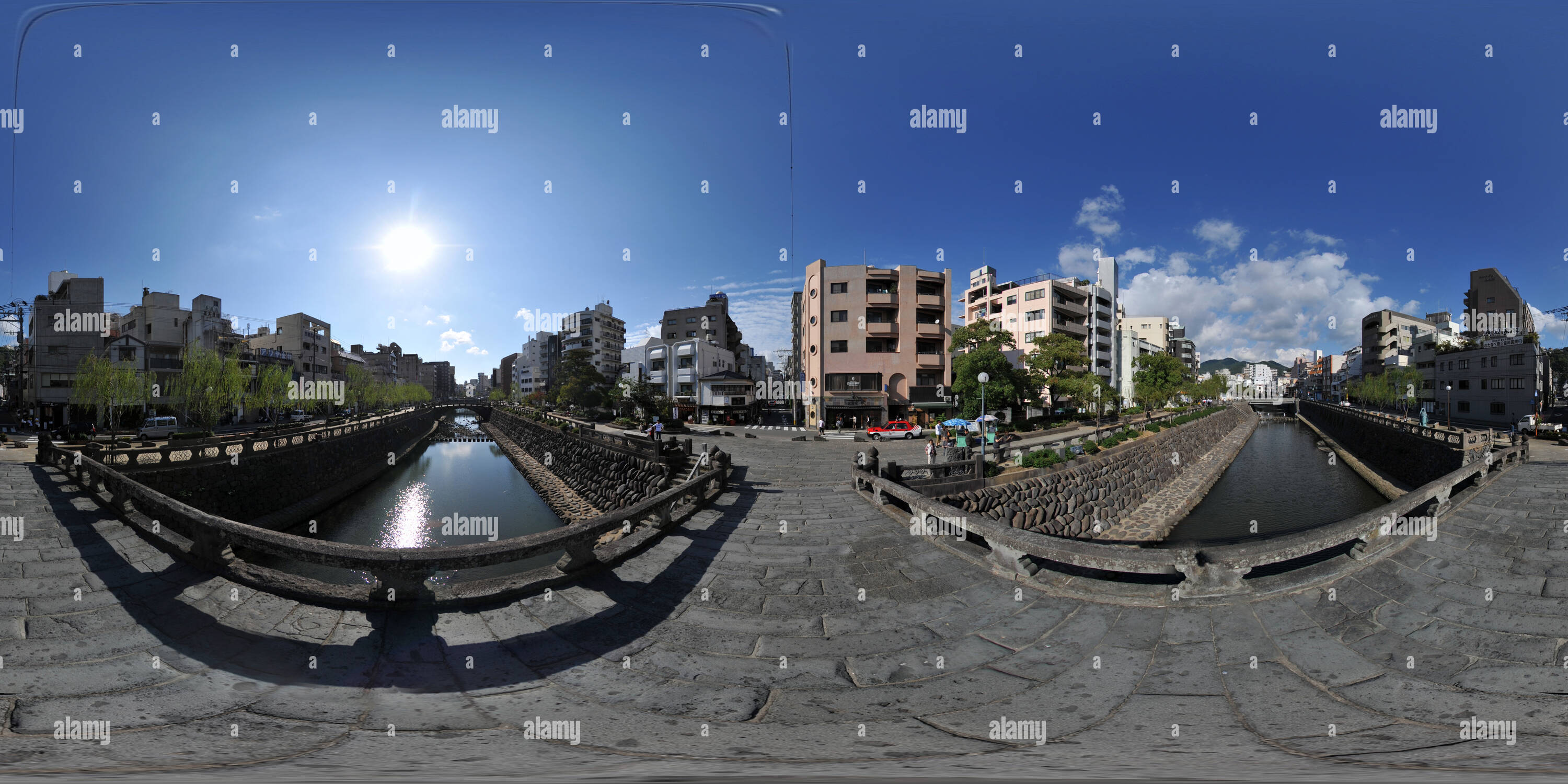 360° view of Nagasaki - Megane Bashi (Spectacles Bridge - Alamy