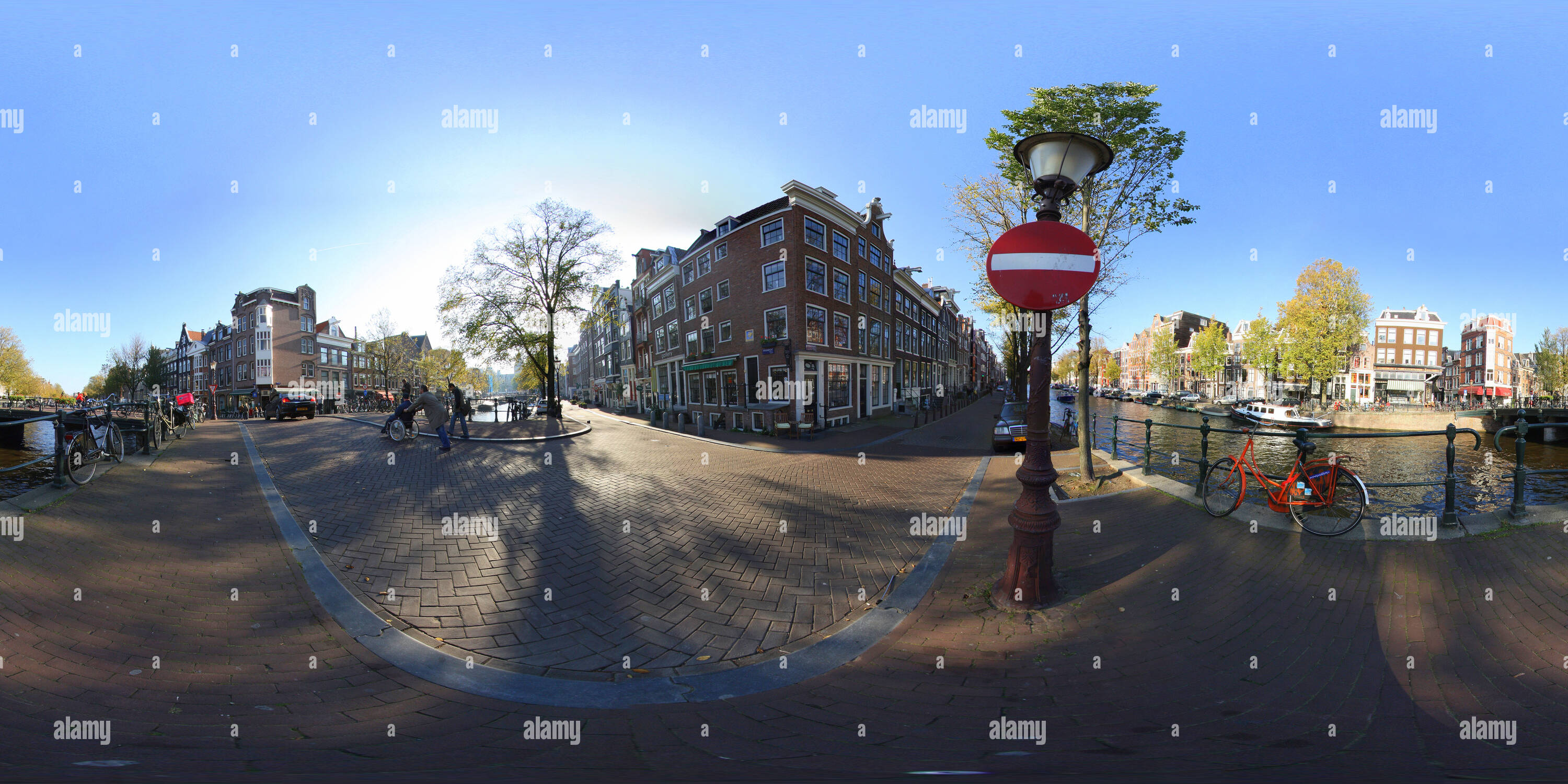 360° view of Amsterdam Corner of Prinsengracht and Spiegelgracht - Alamy