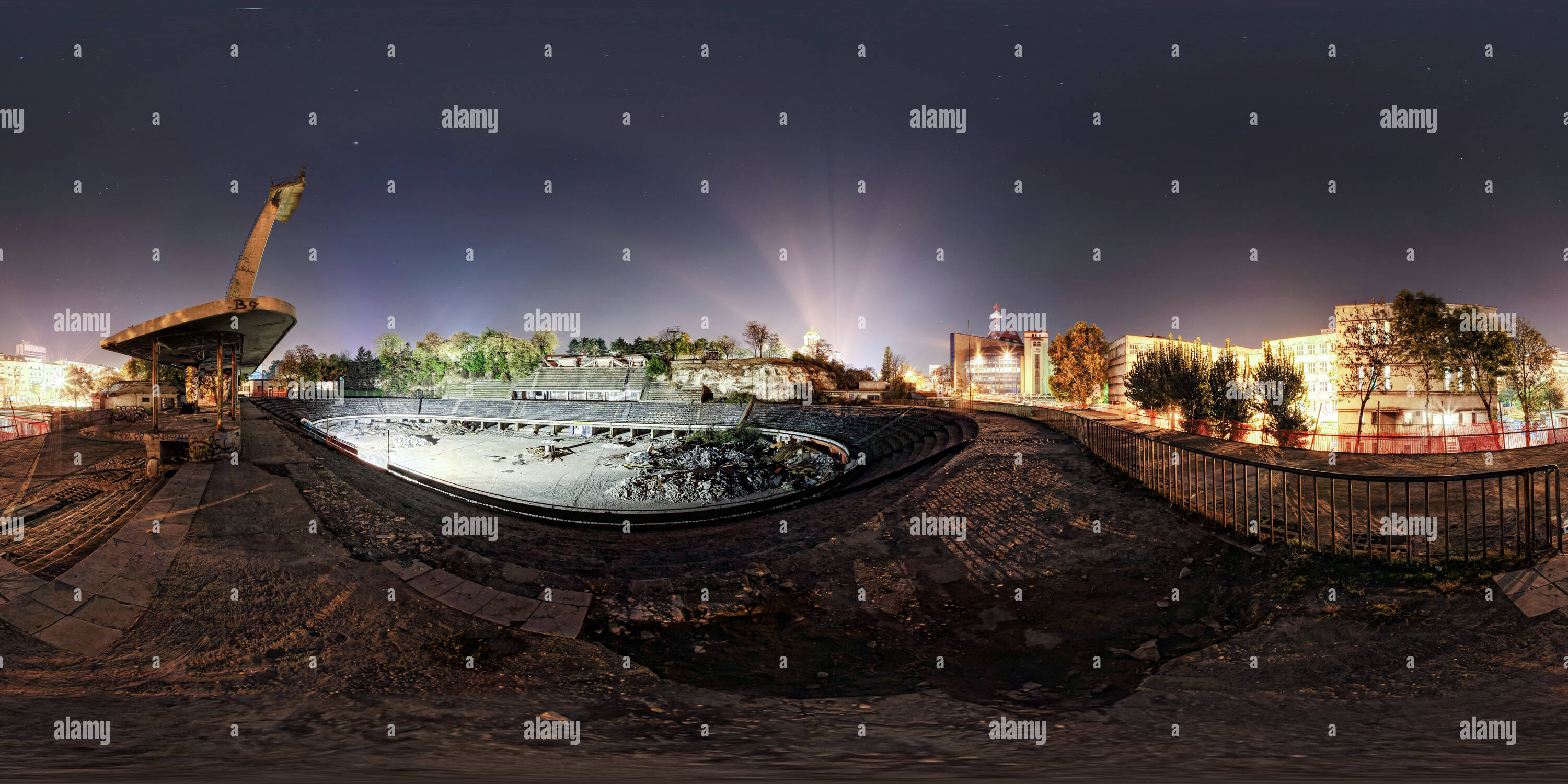 360° view of Tasmajdan stadium - before reconstruction - Top view - Alamy