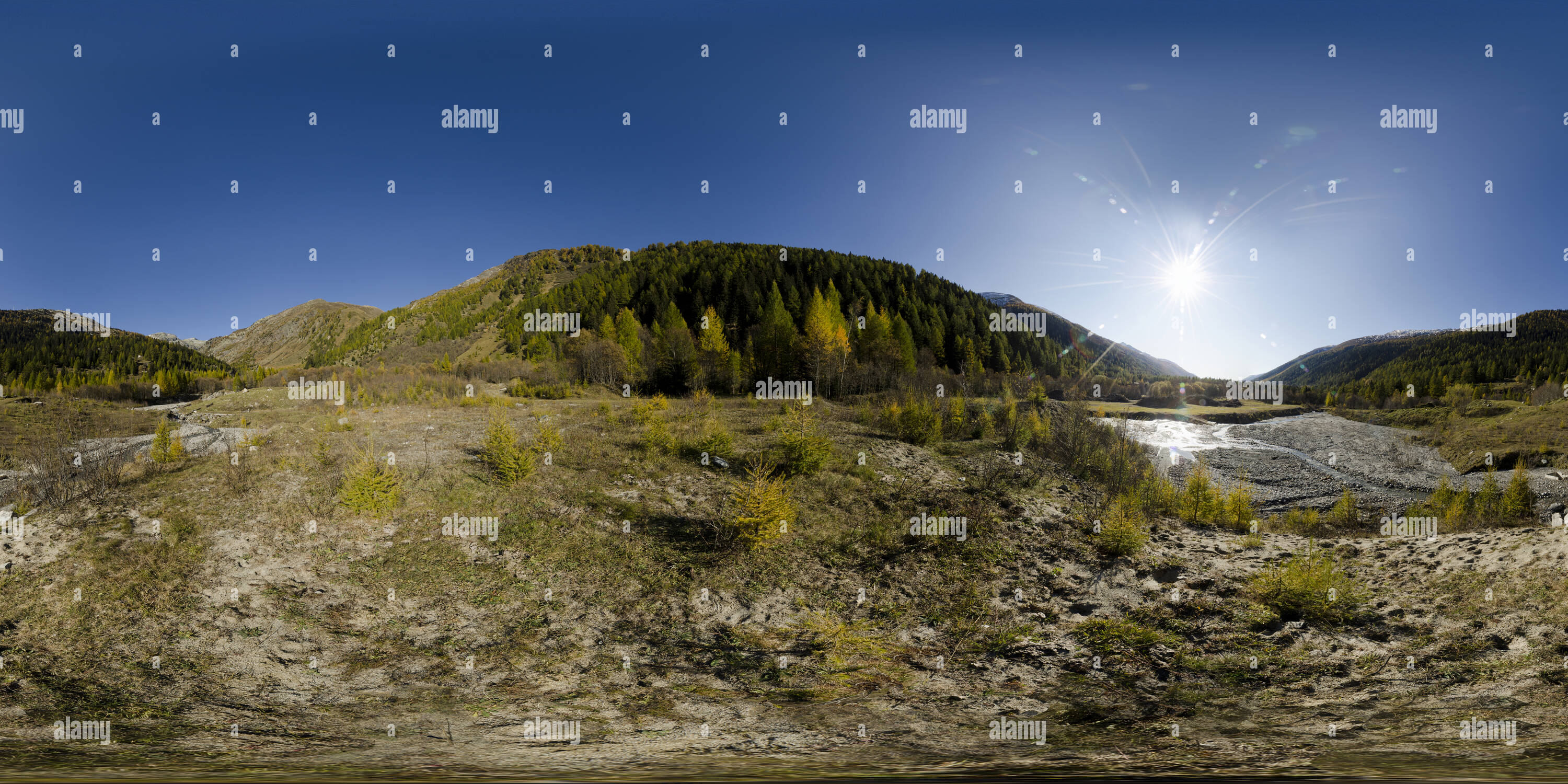 360° view of Oberwald in the valley of goms, switzerland - Alamy