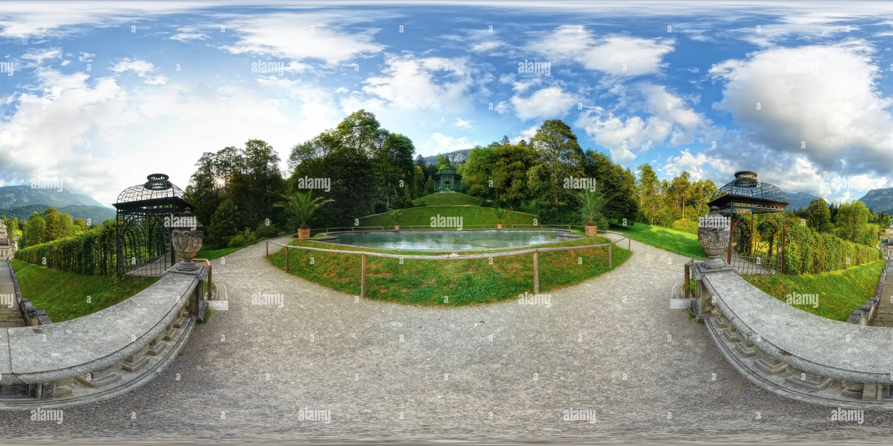 360° view of Schloss Linderhof 01 - Koenig-Ludwig-Nacht 2011 - Alamy
