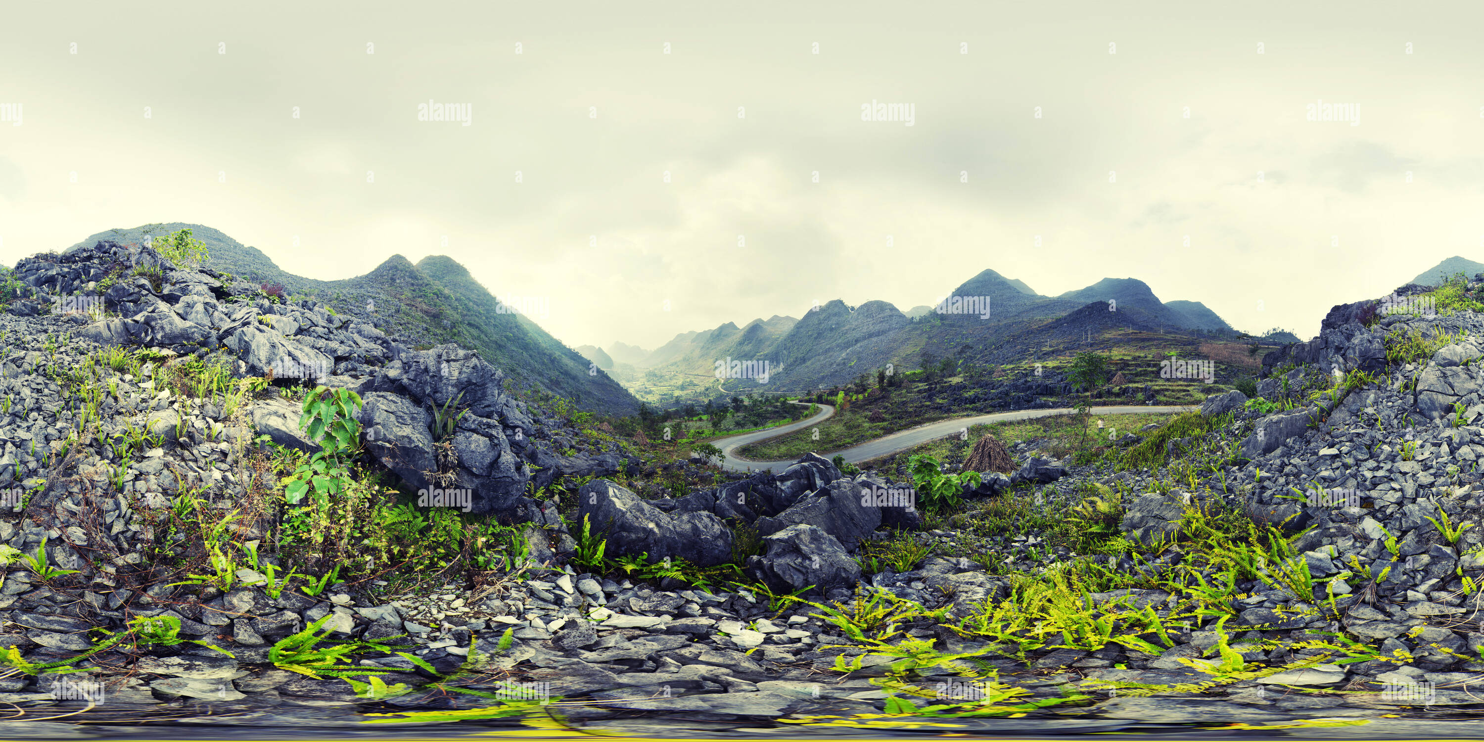 360° view of Dong Van Karst Plateau in Ha Giang province - Alamy