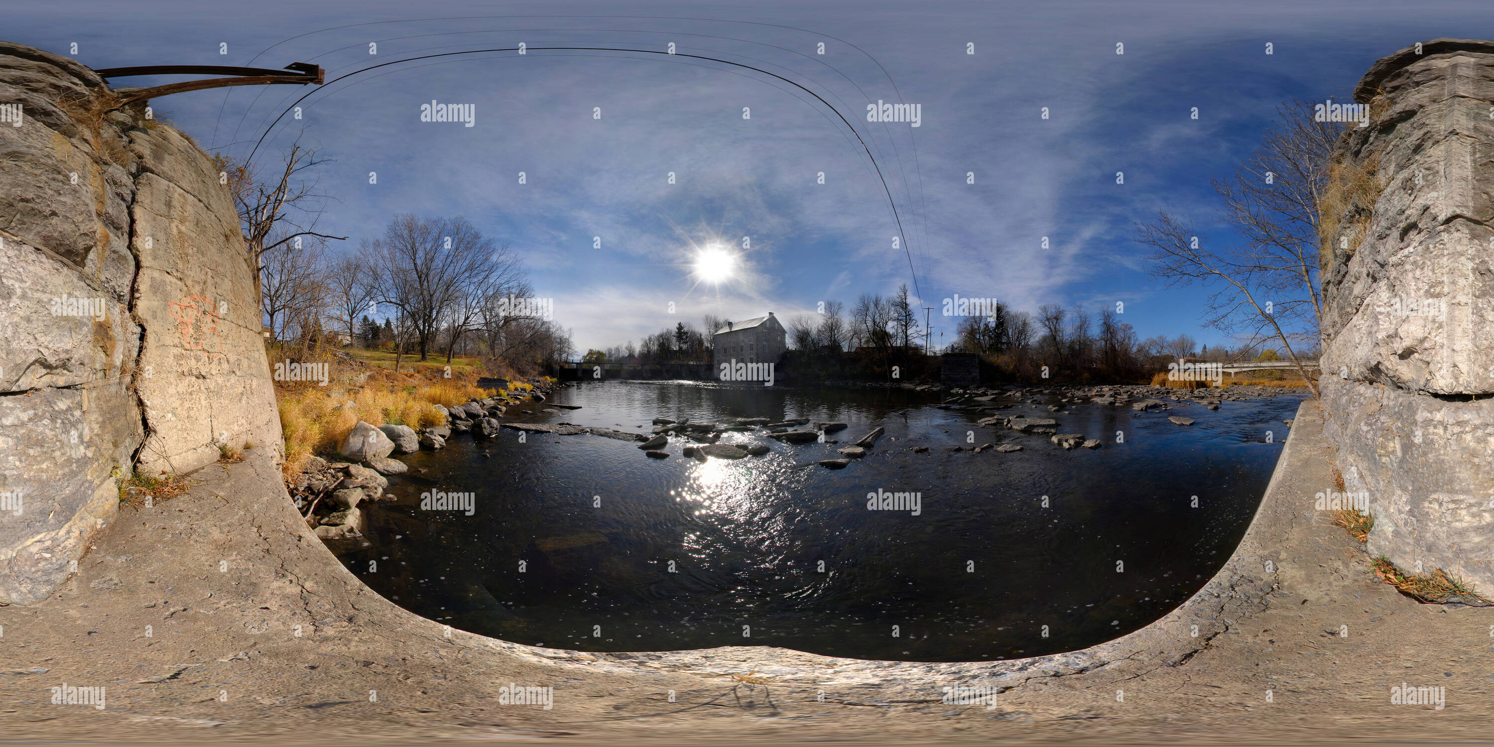 360° view of Watson's Mill and Rideau River, Manotick - Alamy