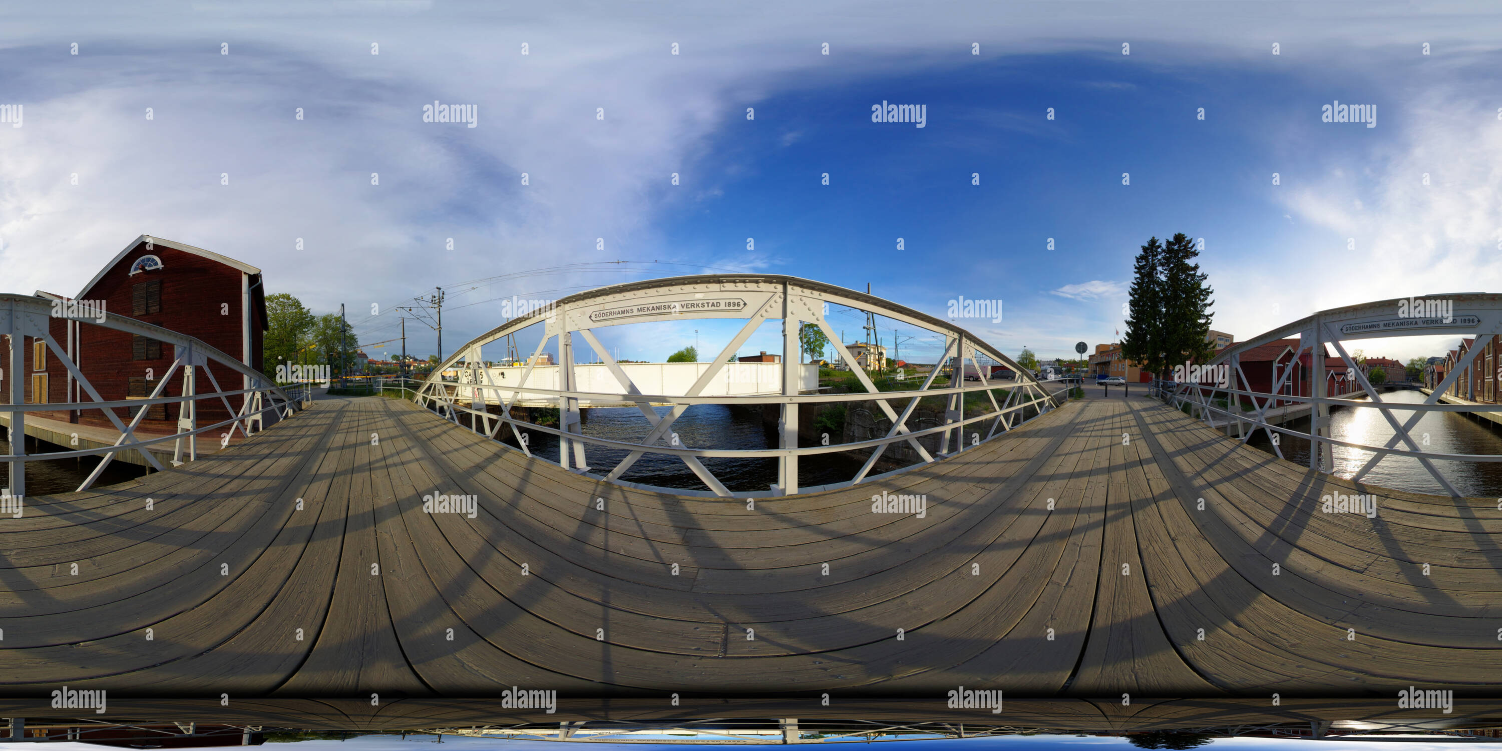 360° view of Hudiksvall - pedestrian bridge - Alamy