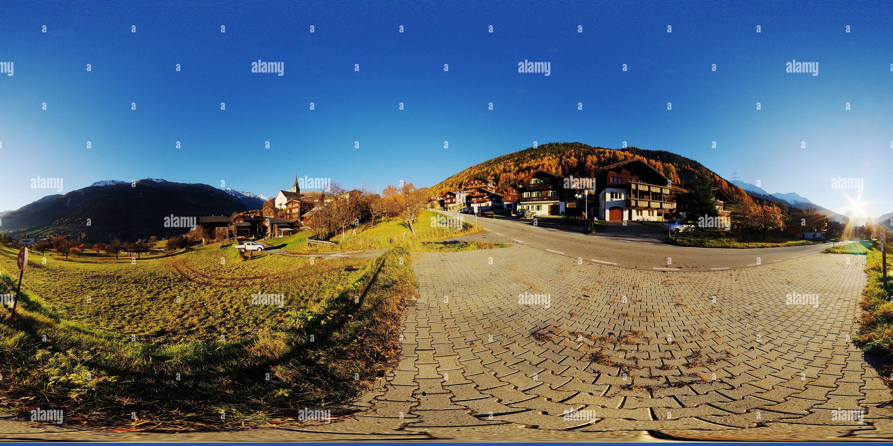360° view of The old village of Ernen in Switzerland - Alamy