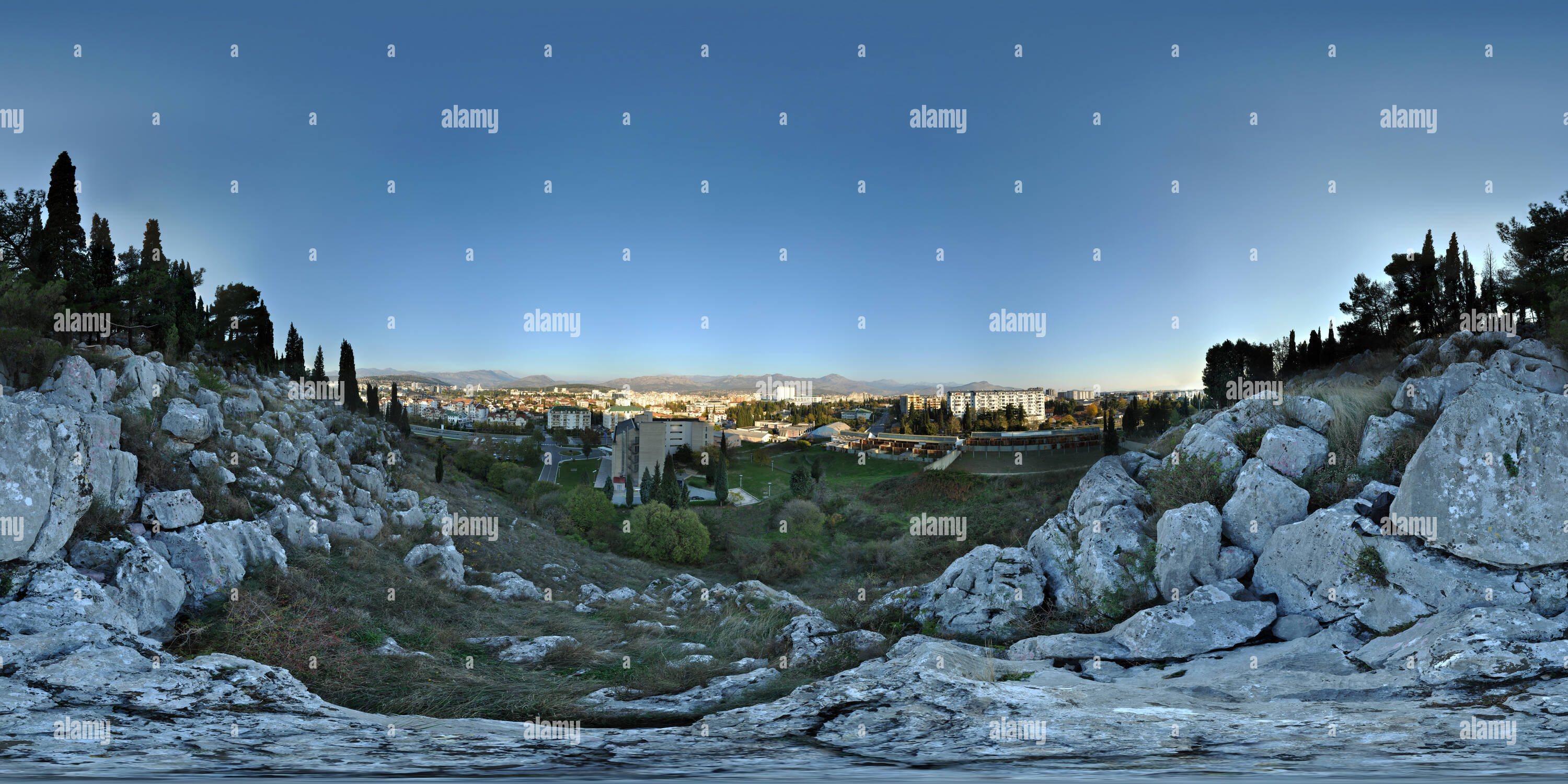 360° view of Podgorica From Ljubovic - Alamy
