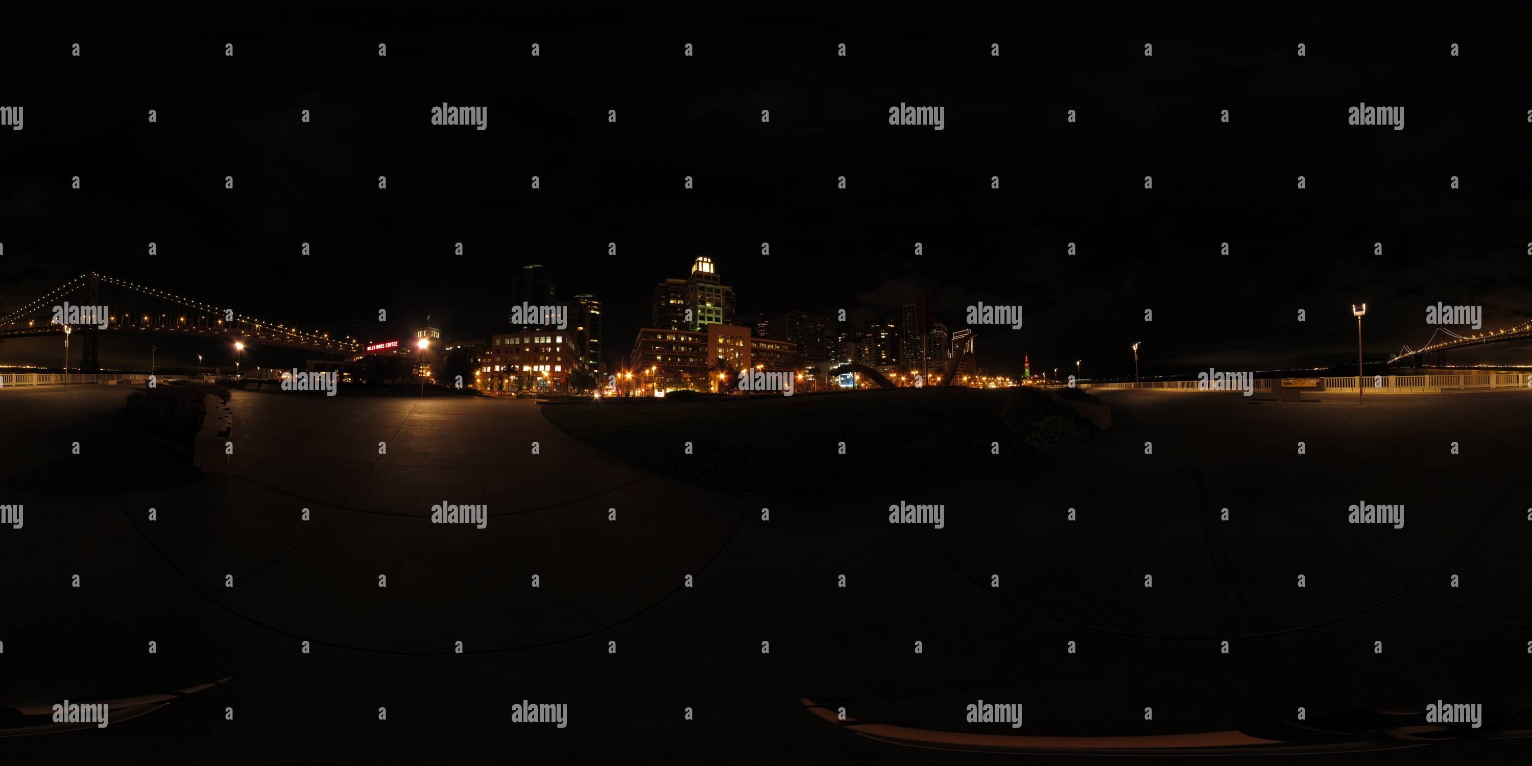 360° view of Rincon Park - night scene - Alamy