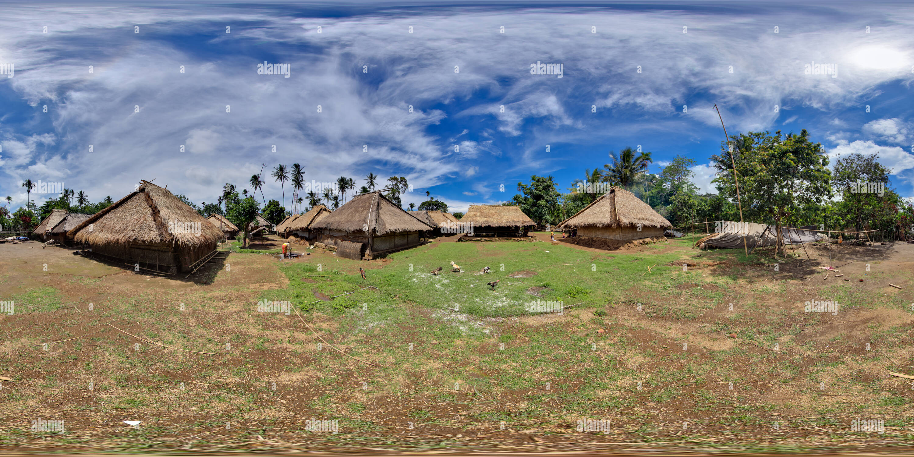 360° view of Traditional Sasak Village at Senaru 1 - Alamy