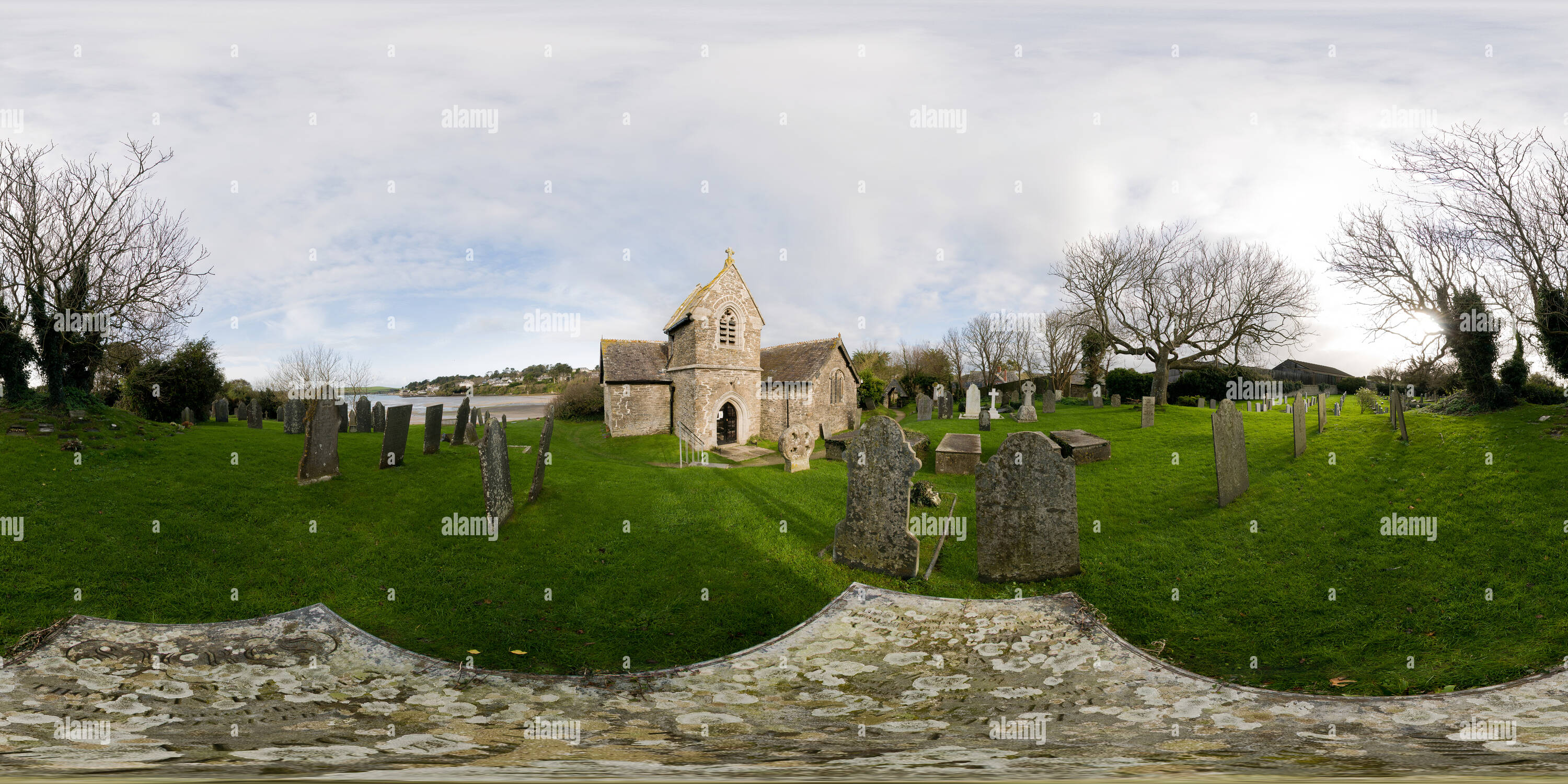 360° view of St Michael's Church, Porthilly - Alamy
