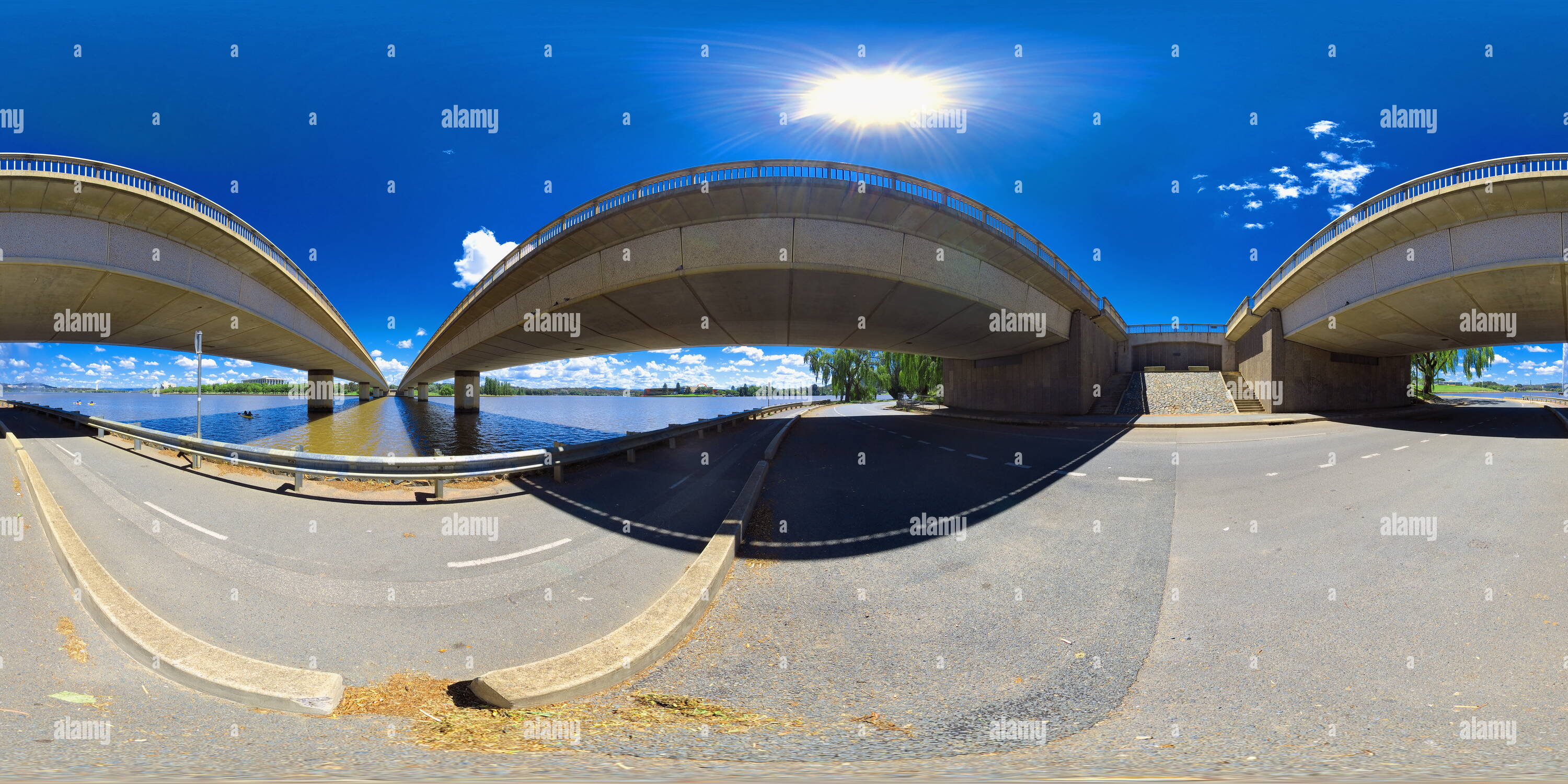 360° view of Canberra - Under Commonwealth Bridge - Alamy