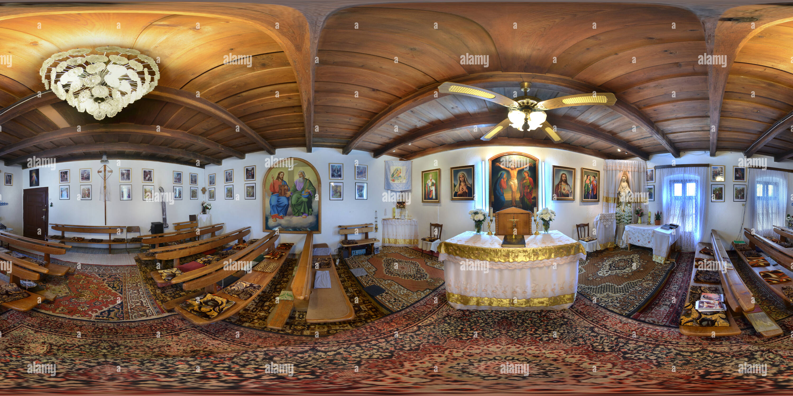 360° view of „Holy Arhangels” Church, Busag, Maramures, Romania - Alamy
