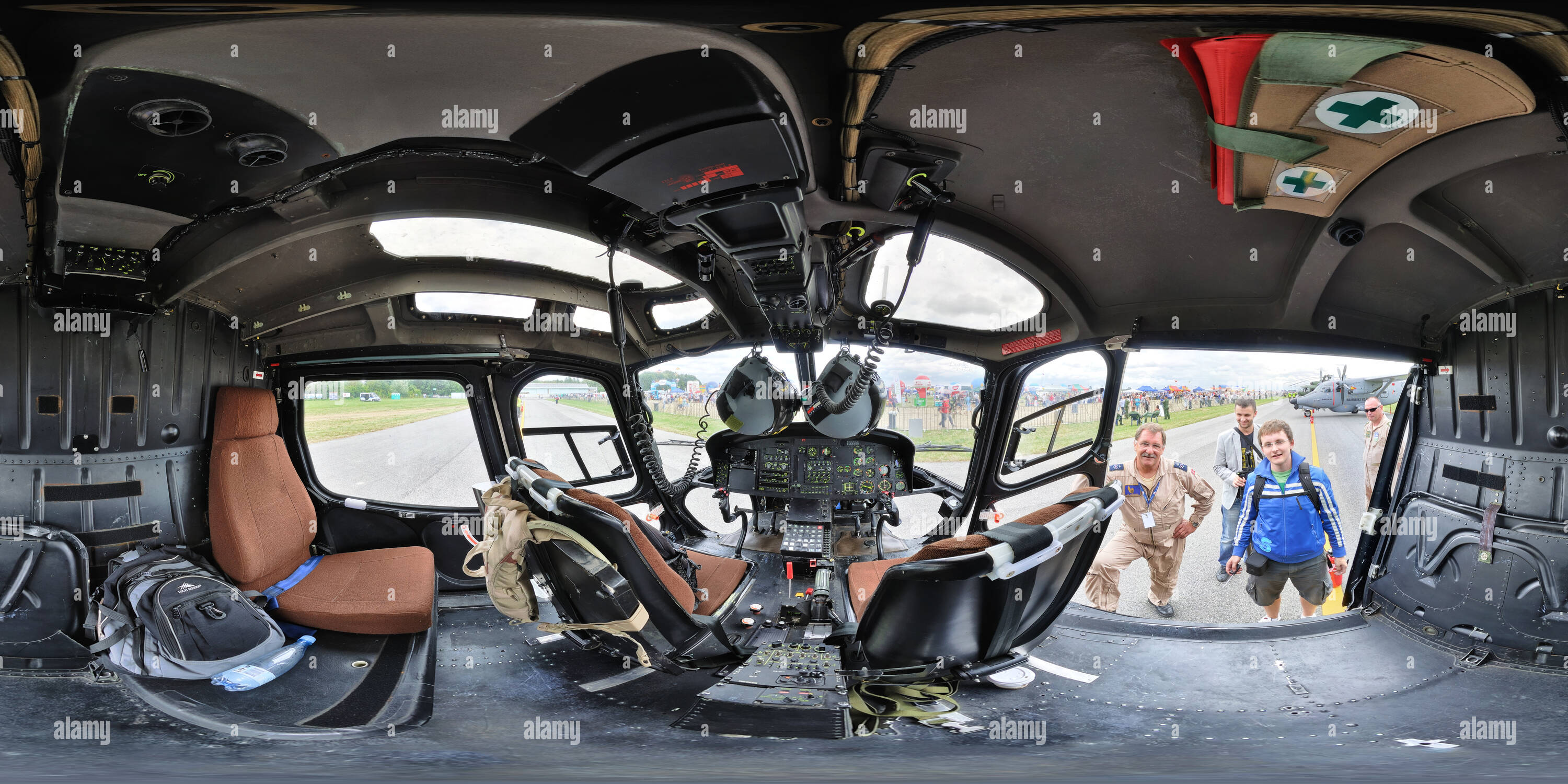 360° view of Cockpit AS550 Helicopter. Radom AirShow 2011 - Alamy