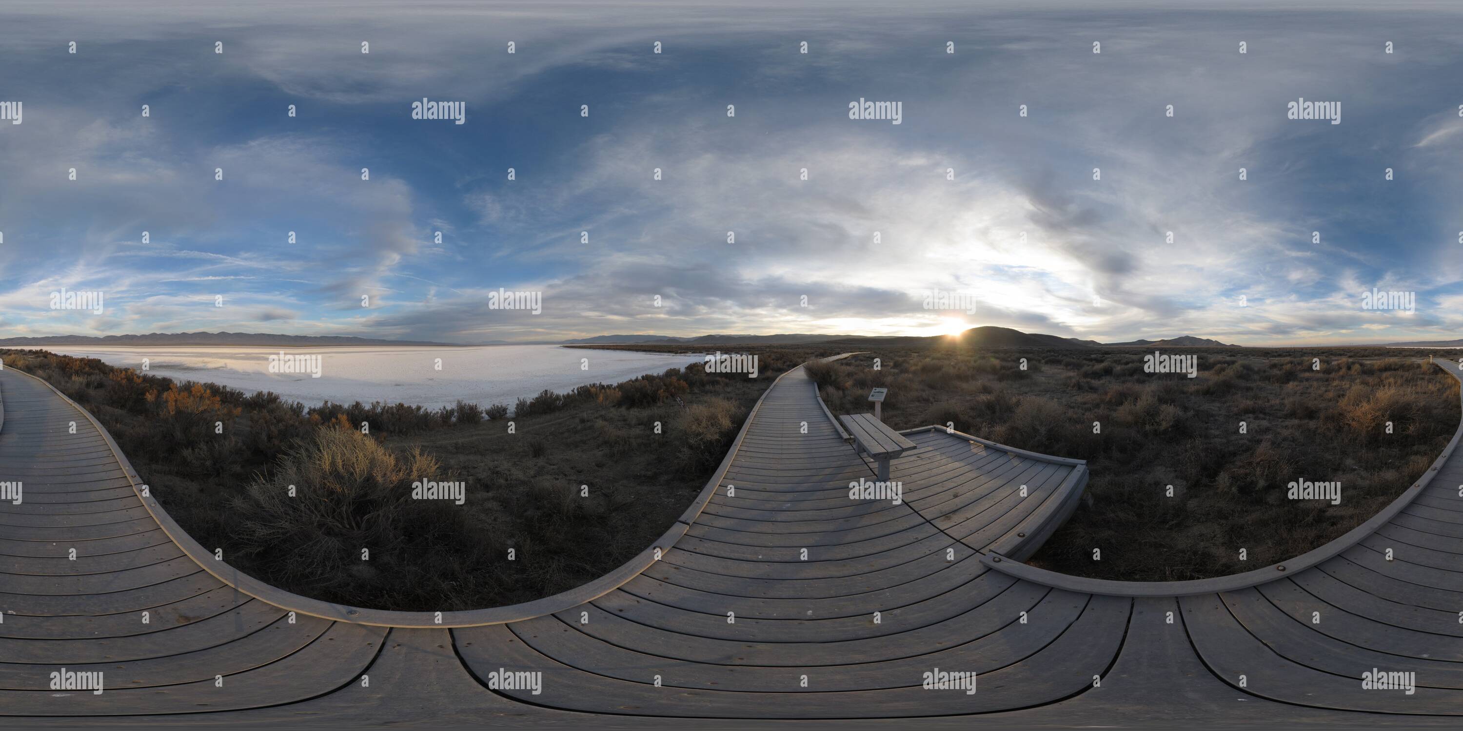 360° view of Soda Lake boardwalk, Carrizo Plain National Monument, CA ...