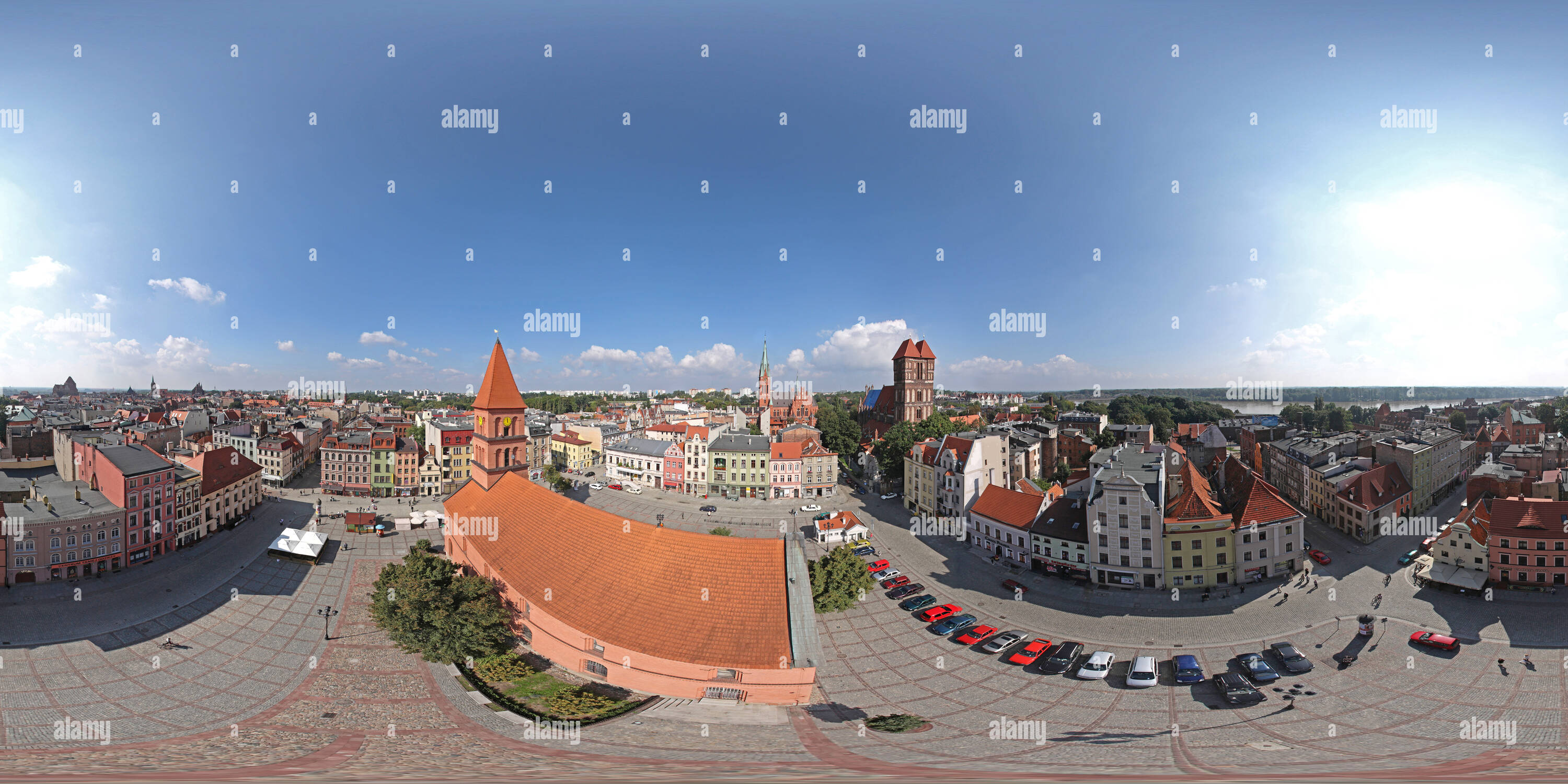 360° view of Toruń, New Town Market Square - a bird's eye view - Alamy