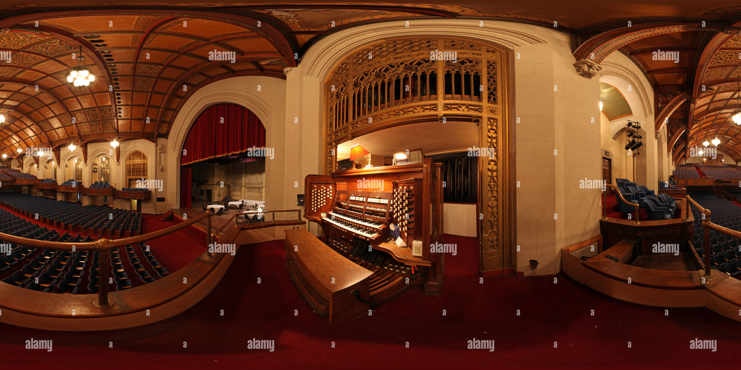 360° view of Masonic Temple, Skinner Organ - Alamy