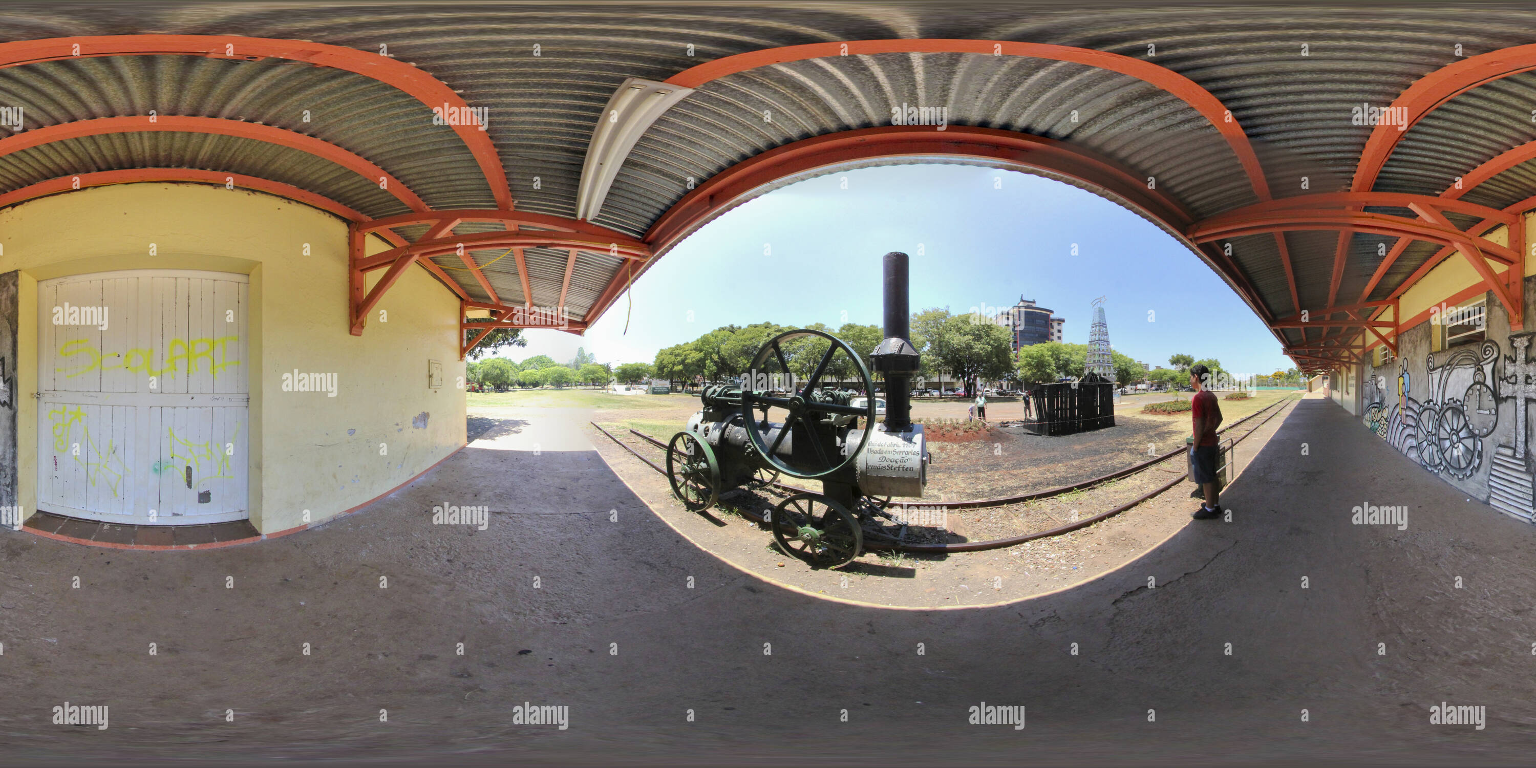 360° view of Locomotiva a vapor de 1909 em Santa Rosa, RS - Alamy
