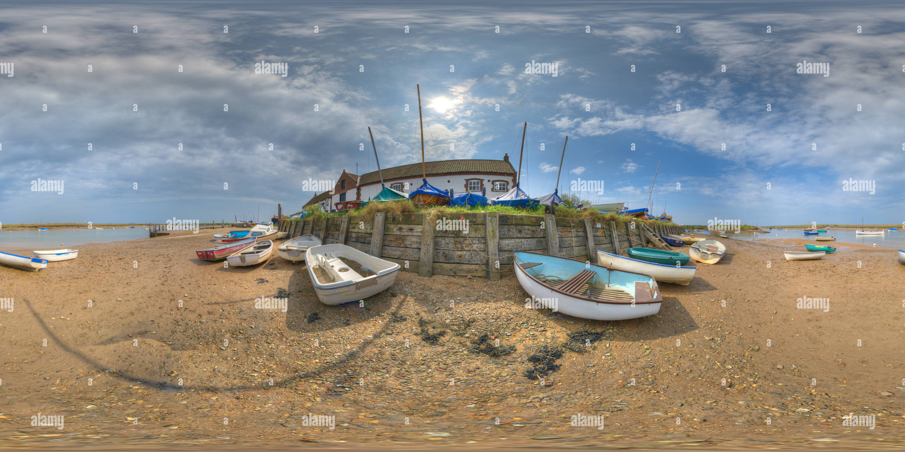 360° view of Burnham Overy Staithe, Norfolk, UK - Alamy