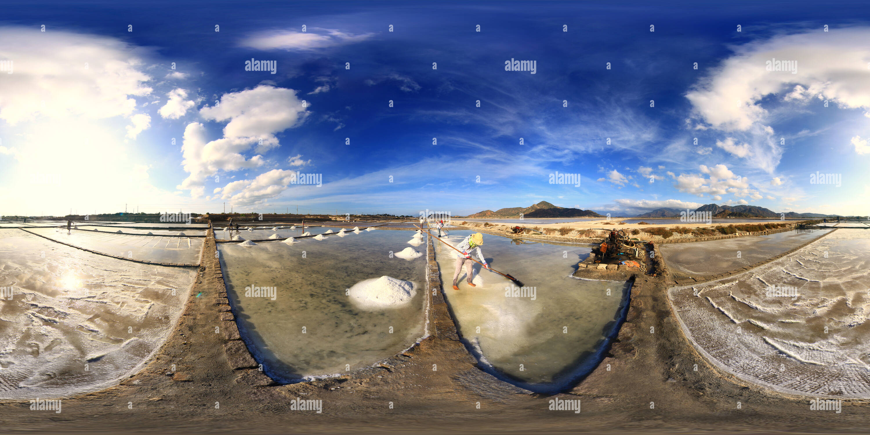 360° view of Salt fields in Ninh Thuan - Alamy