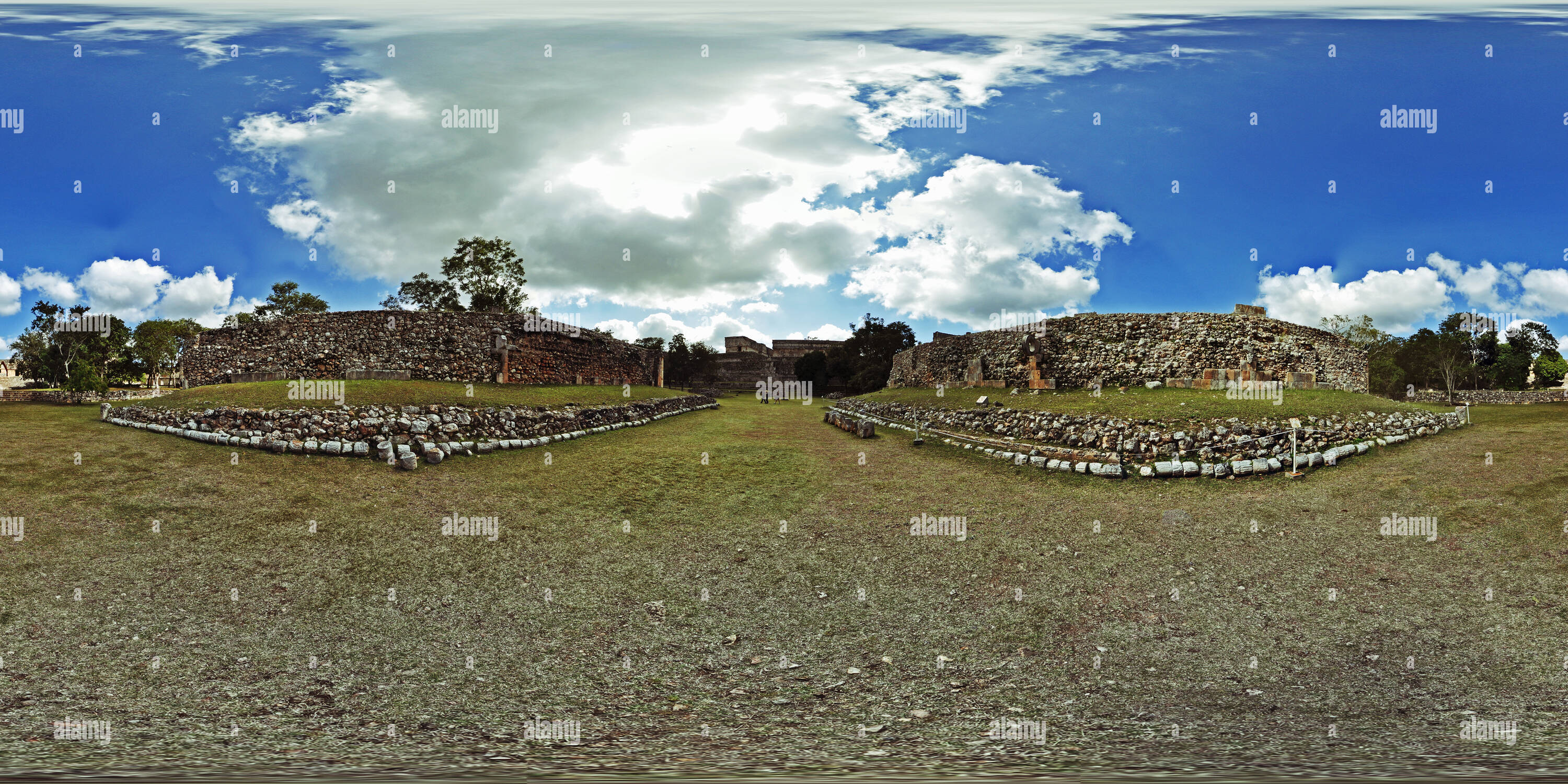 360° view of Mexico,Yucatan,Uxmal, - Ball Court - Alamy