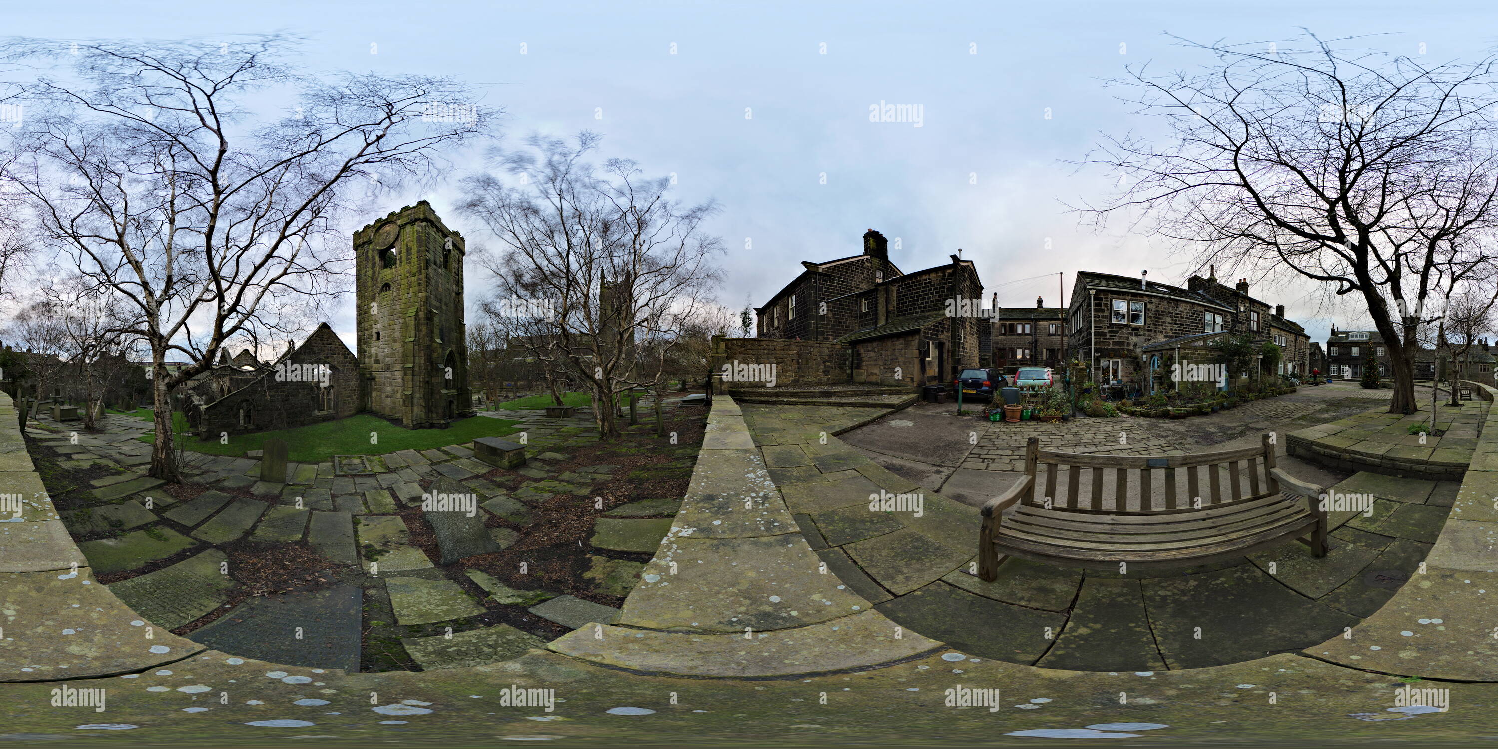 360° view of Overlooking St Thomas a Becket, Heptonstall - Alamy