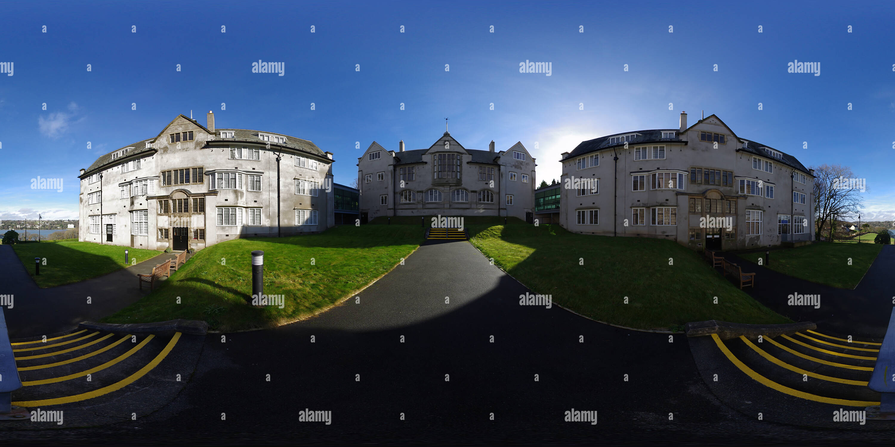 360° view of Bangor (North Wales) university, behind the management ...
