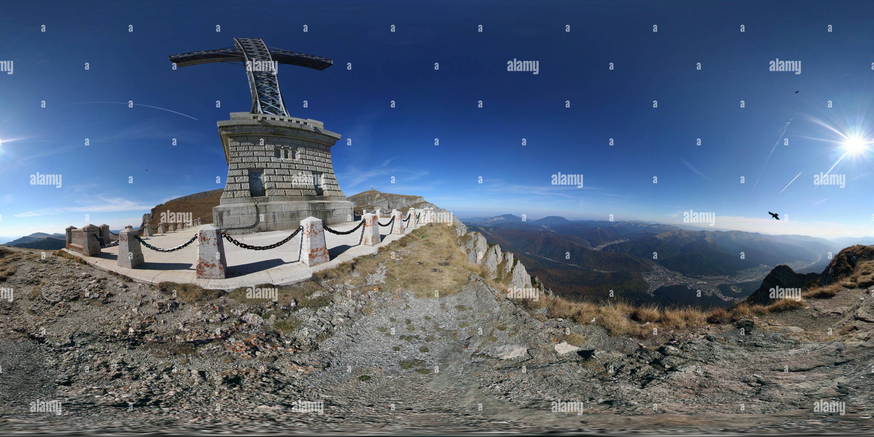 360° view of The Cross on Mount Caraiman - Alamy