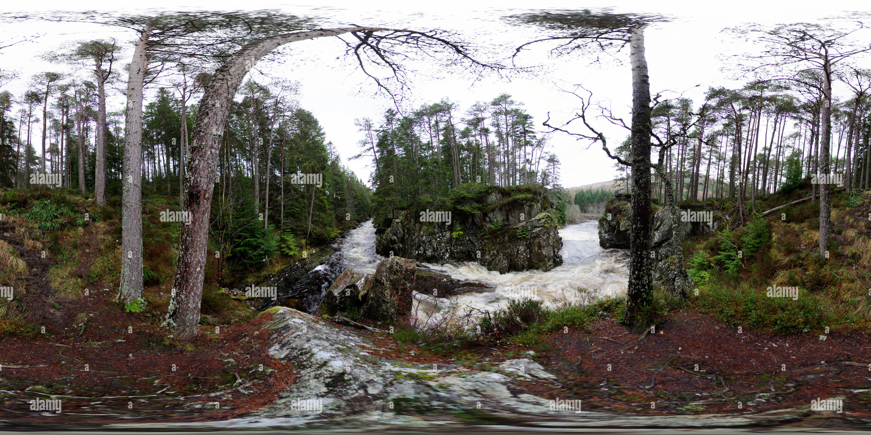 360° view of Pattack Falls , near Druim An Aird , Highlands , Scotland ...