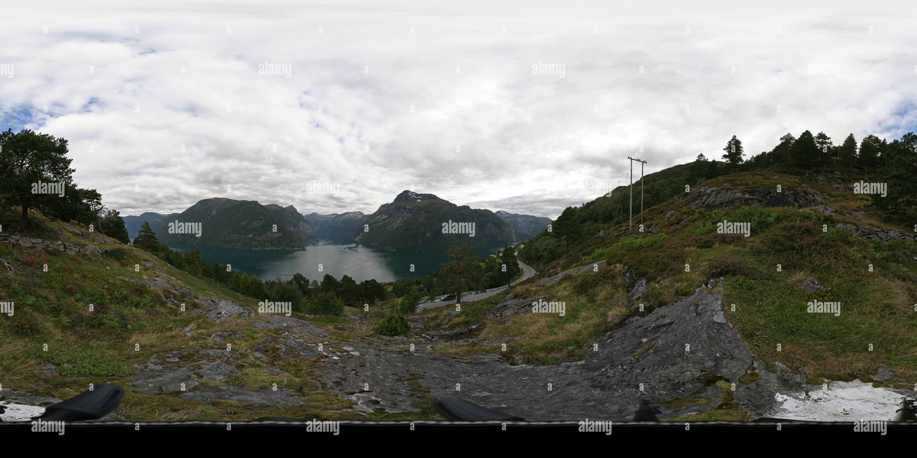 360° view of the geiranger fjord - Alamy