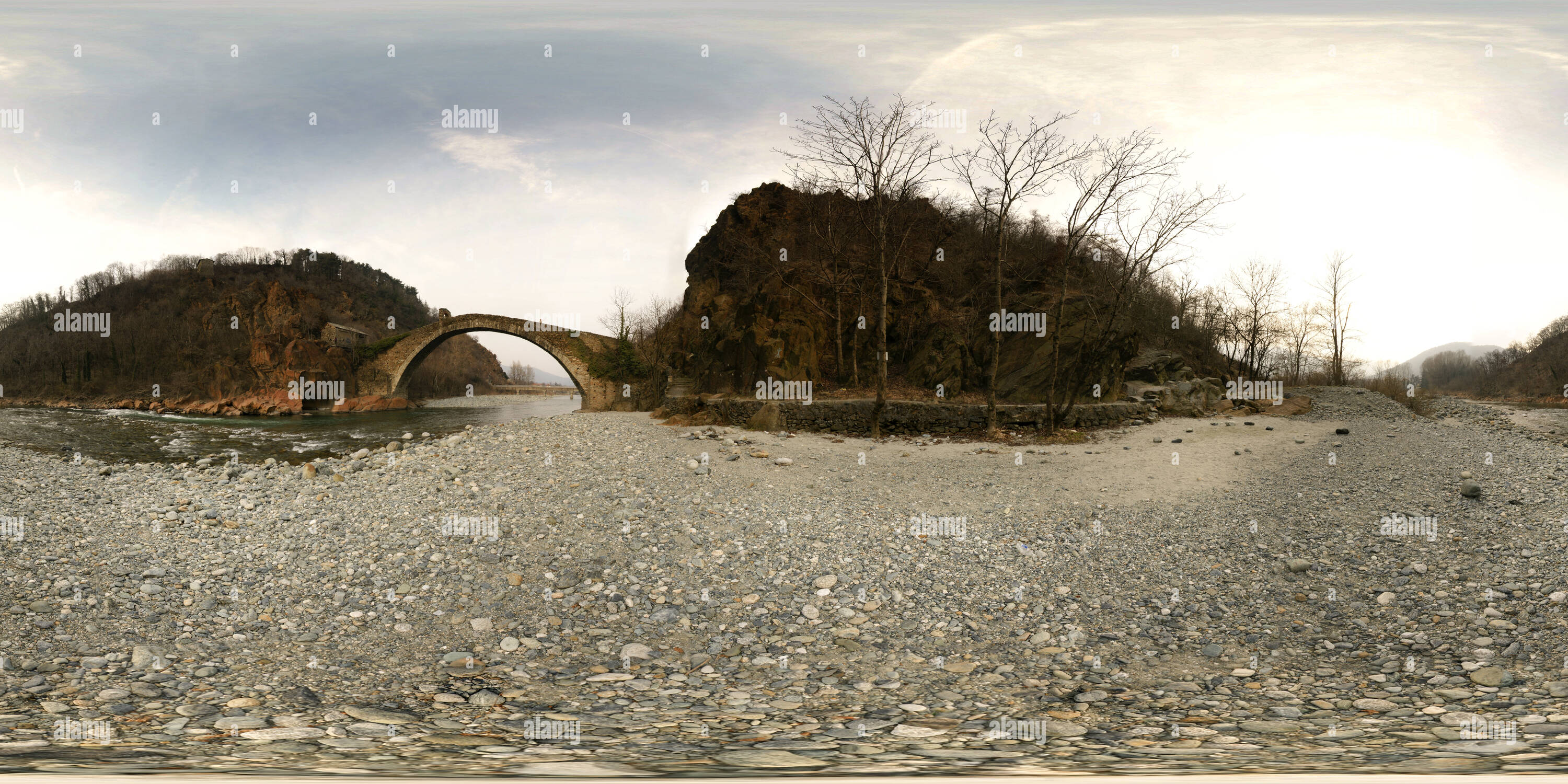 360° view of Devil's Bridge, Lanzo, Italy - Alamy
