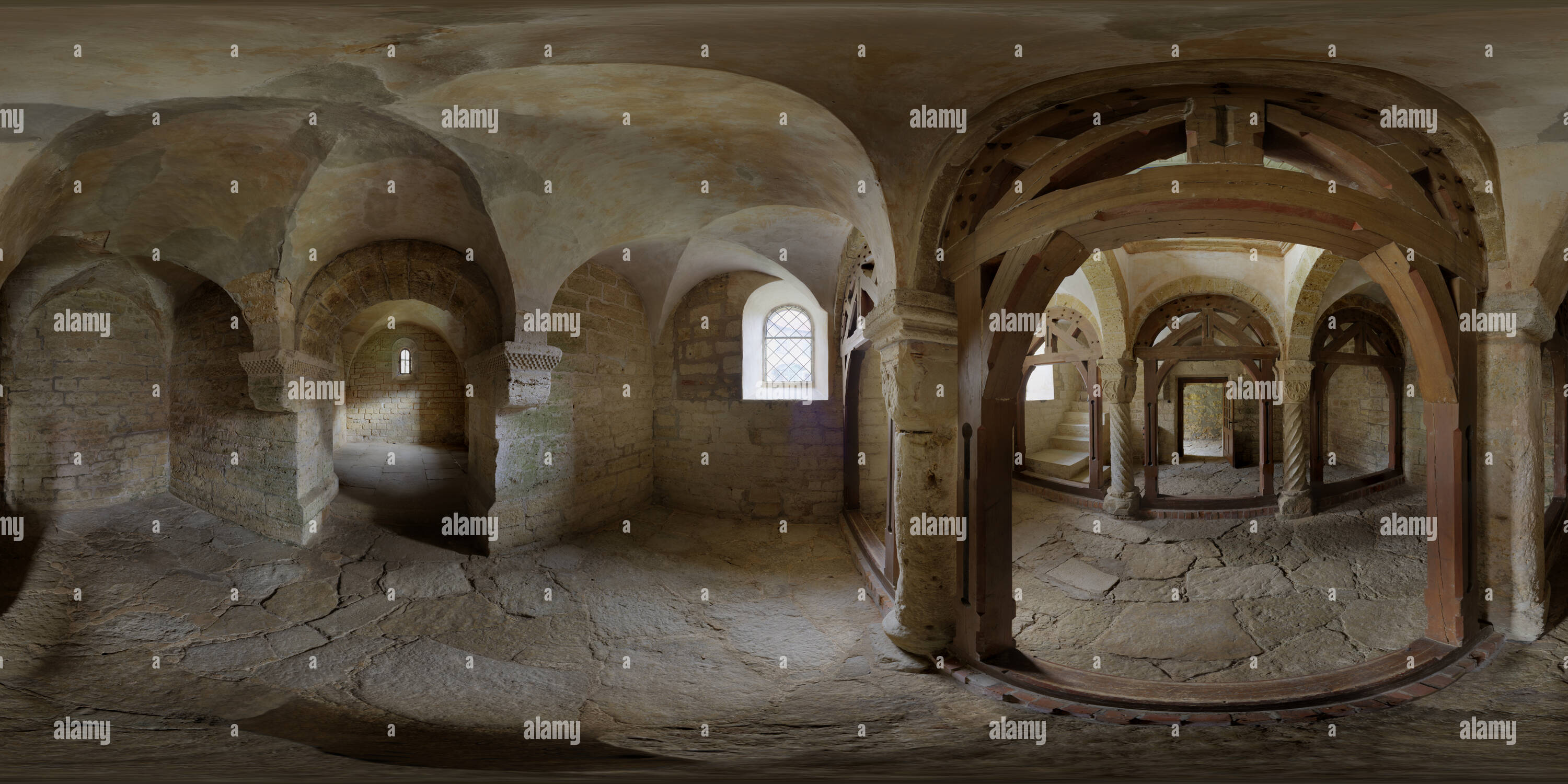 360° view of Burgkapelle Burg Lohra unten - Alamy