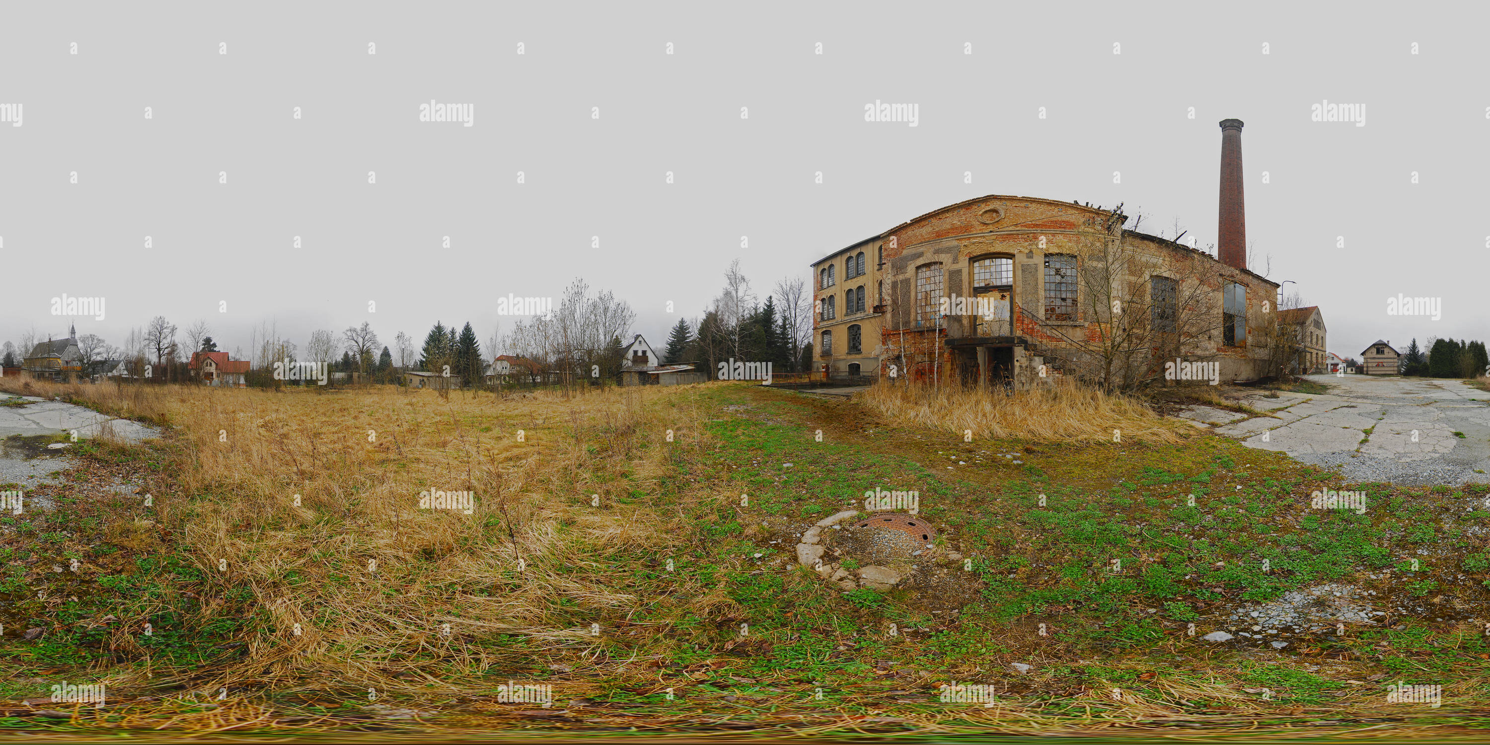 360° view of Alte Weberei Eibau Walddorf, VEB Lautex - Alamy